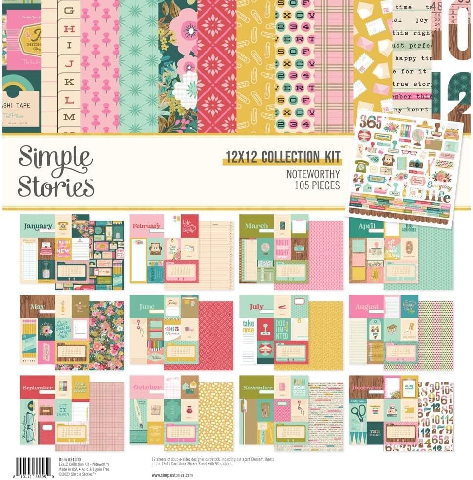 Amazon.com: Simple Stories Collection Kit 12"X12"-Noteworthy