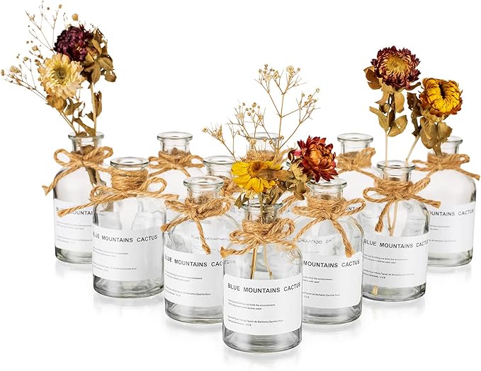 Amazon.com: Mini Glass Vases for Centerpieces - Hewory 12pcs 4.2oz ...