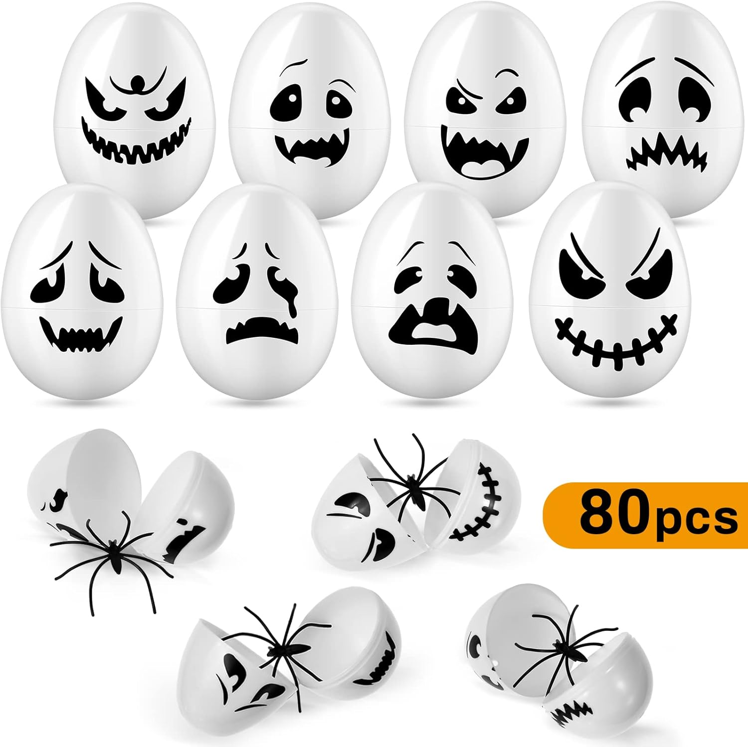 Amazon.com: 80 Pieces Halloween Easter Eggs Plastic Fillable Halloween ...