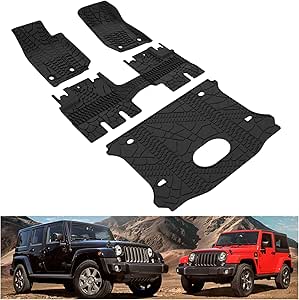 Amazon.com: KIWI MASTER Floor Mats & Cargo Liner for 2015-2018 Jeep ...