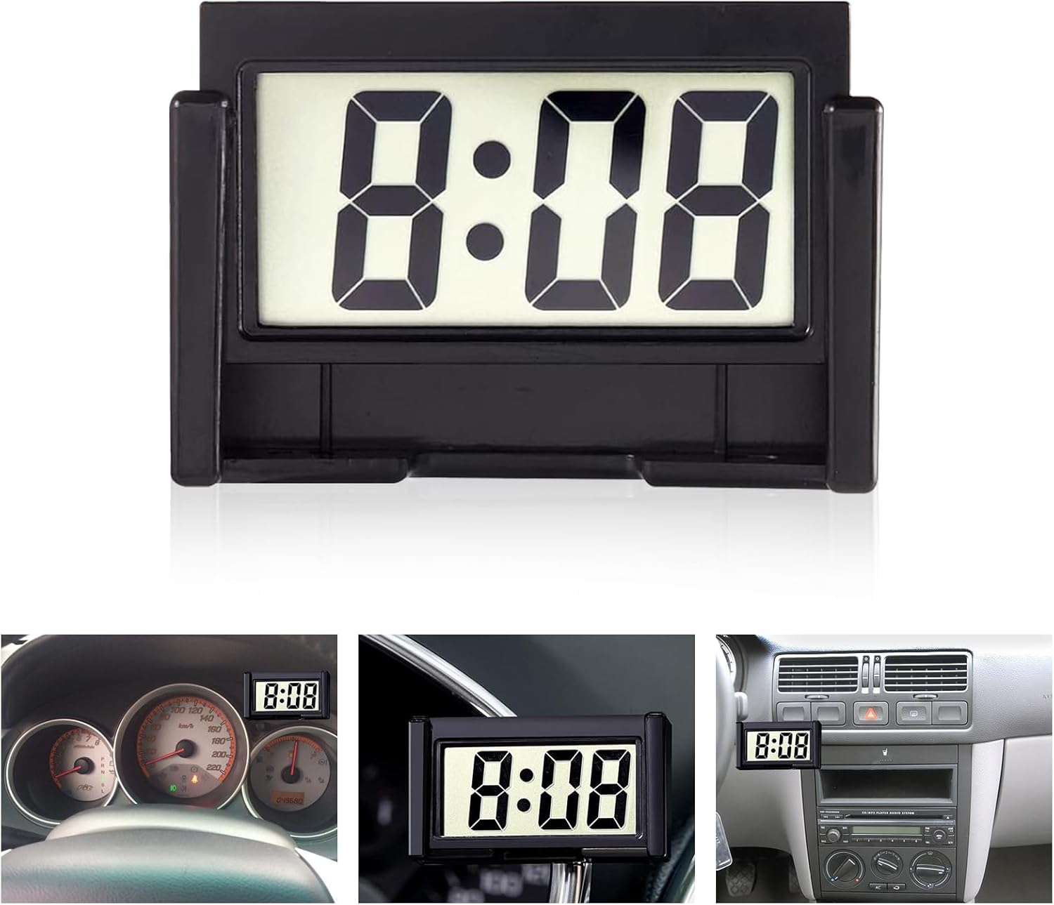 Amazon.com: Car Dashboard Digital Clock - with Jumbo LCD Time & Day ...