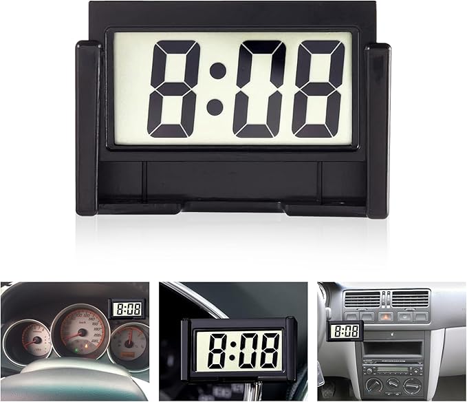 Amazon.com: Car Dashboard Digital Clock - with Jumbo LCD Time & Day ...