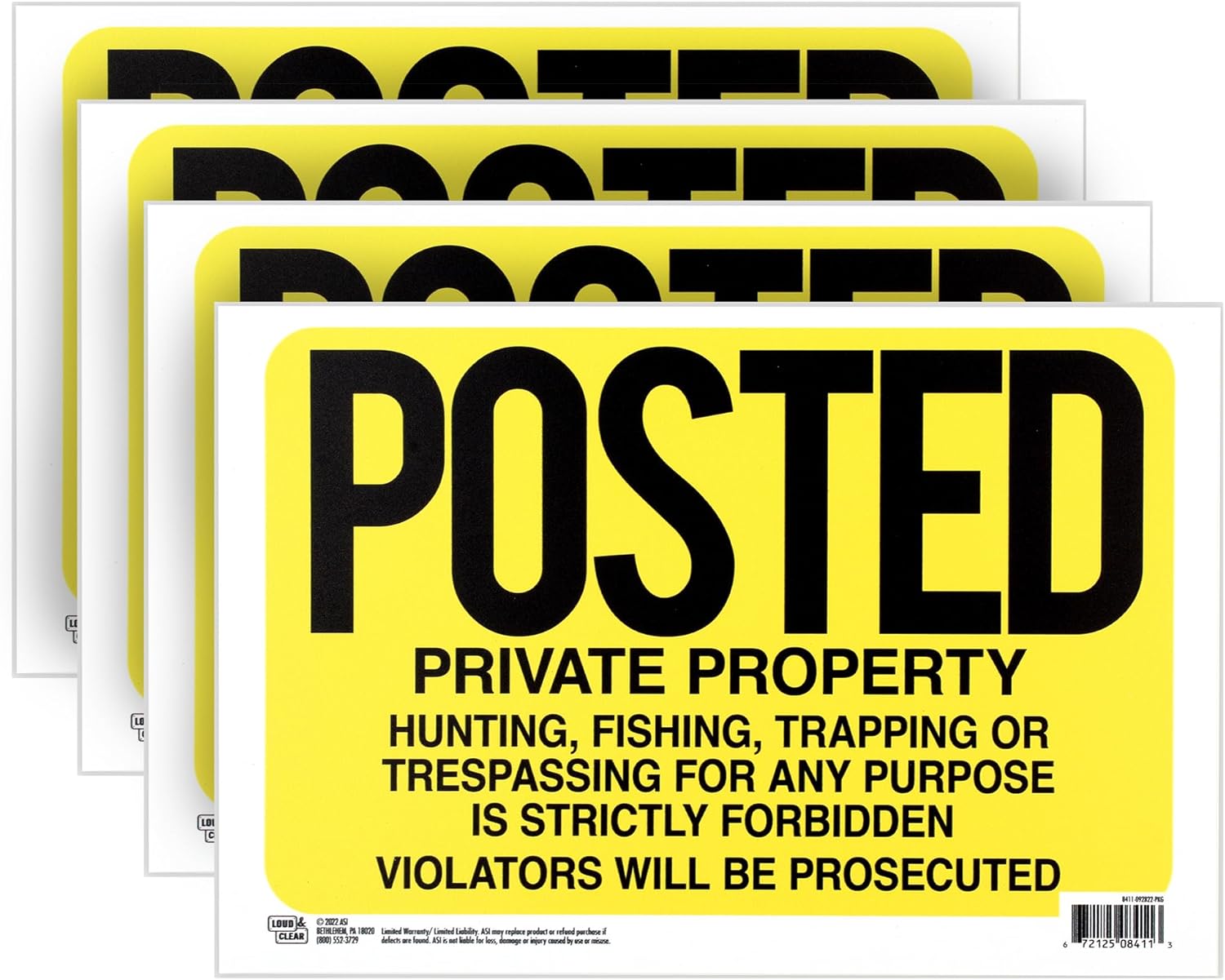 Amazon.com : ArtSkills No Trespassing Signs Posted Private Property, 4 ...