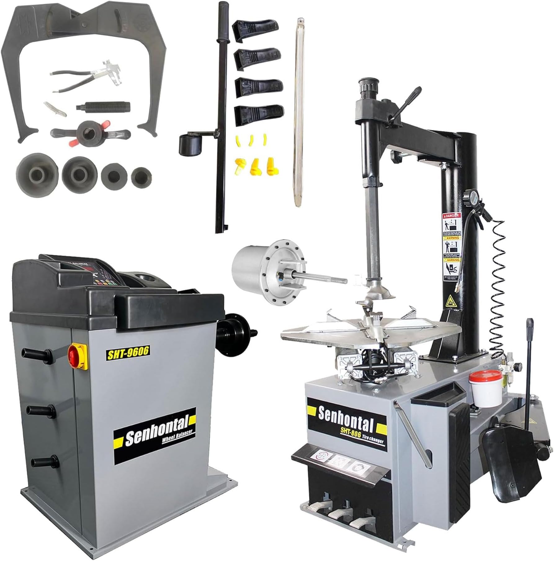 Amazon.com: Senhontal - 1.5HP Tire Changer Wheel Changers Machine Balancer Rim Clamp Combo Wheel ...