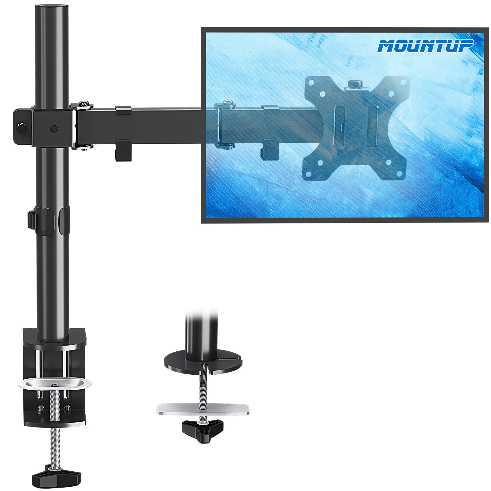 MOUNTUP Single Monitor Desk Mount, Height Adjustable Computer Monitor ...