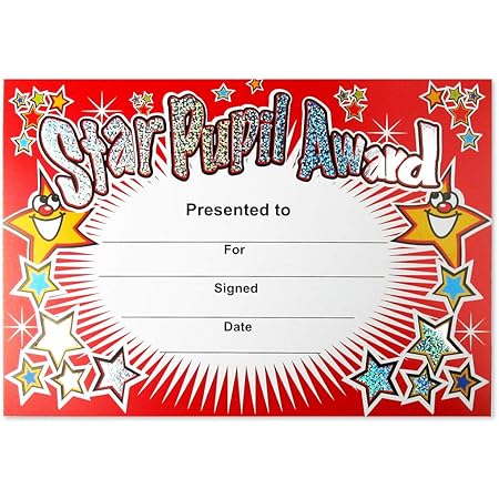 SuperStickers Star Award Sparkling Certificate, DMC14250, A5 : Amazon ...