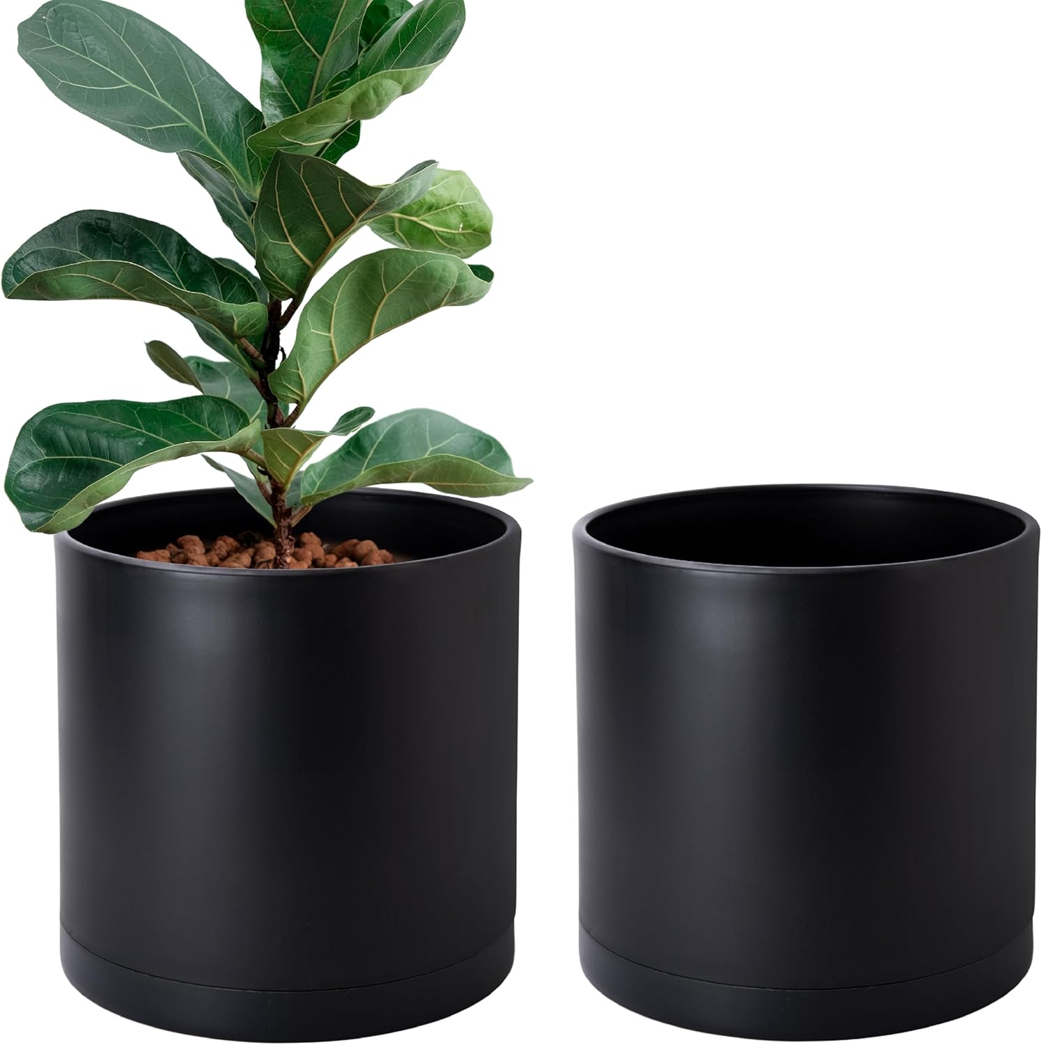 Amazon.com : D'vine Dev 2 Pack 8 Inch Modern Plastic Plant Pots, Small ...