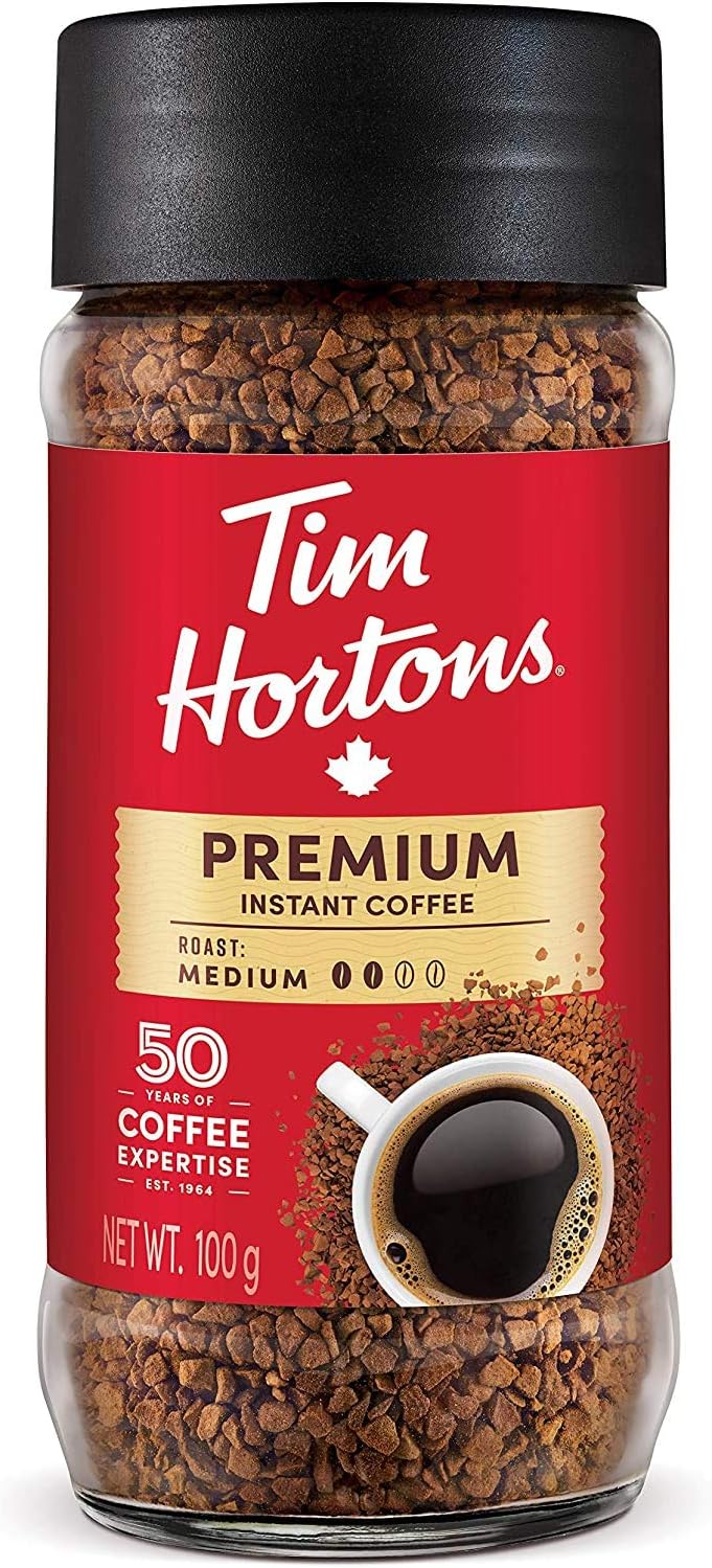 Tim Hortons Medium Roast Instant Coffee, 100% Colombian, 100g Jar ...
