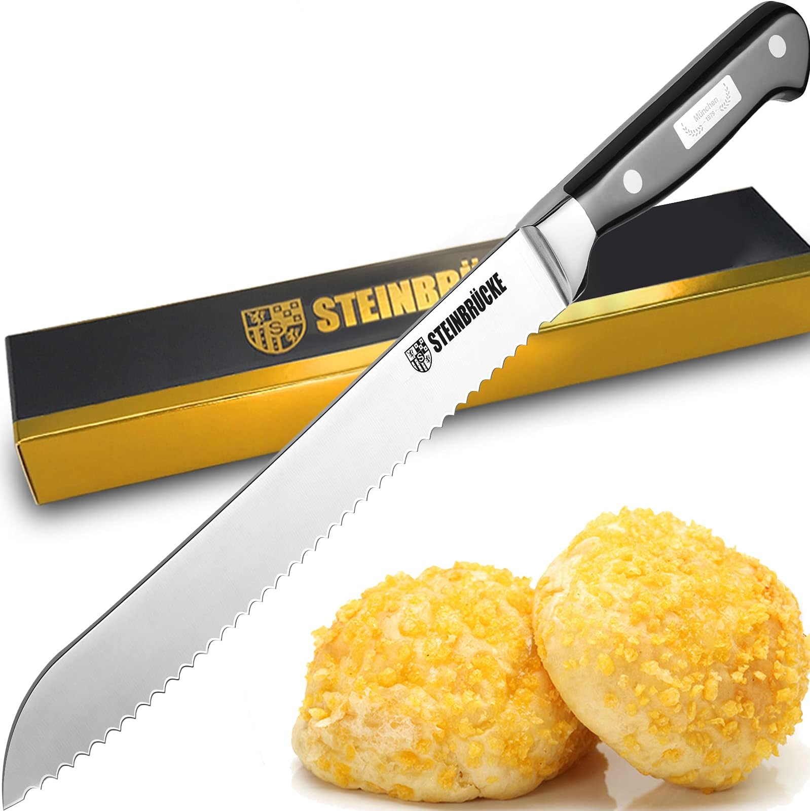 Amazon.com: Saken Serrated Bread Knife 10 Inch - High-Carbon German ...