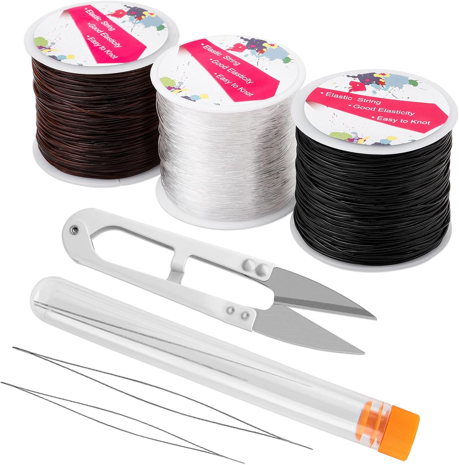 3Pcs Elastic Beading String, 3 Colors Elastic Stretch Thread for ...