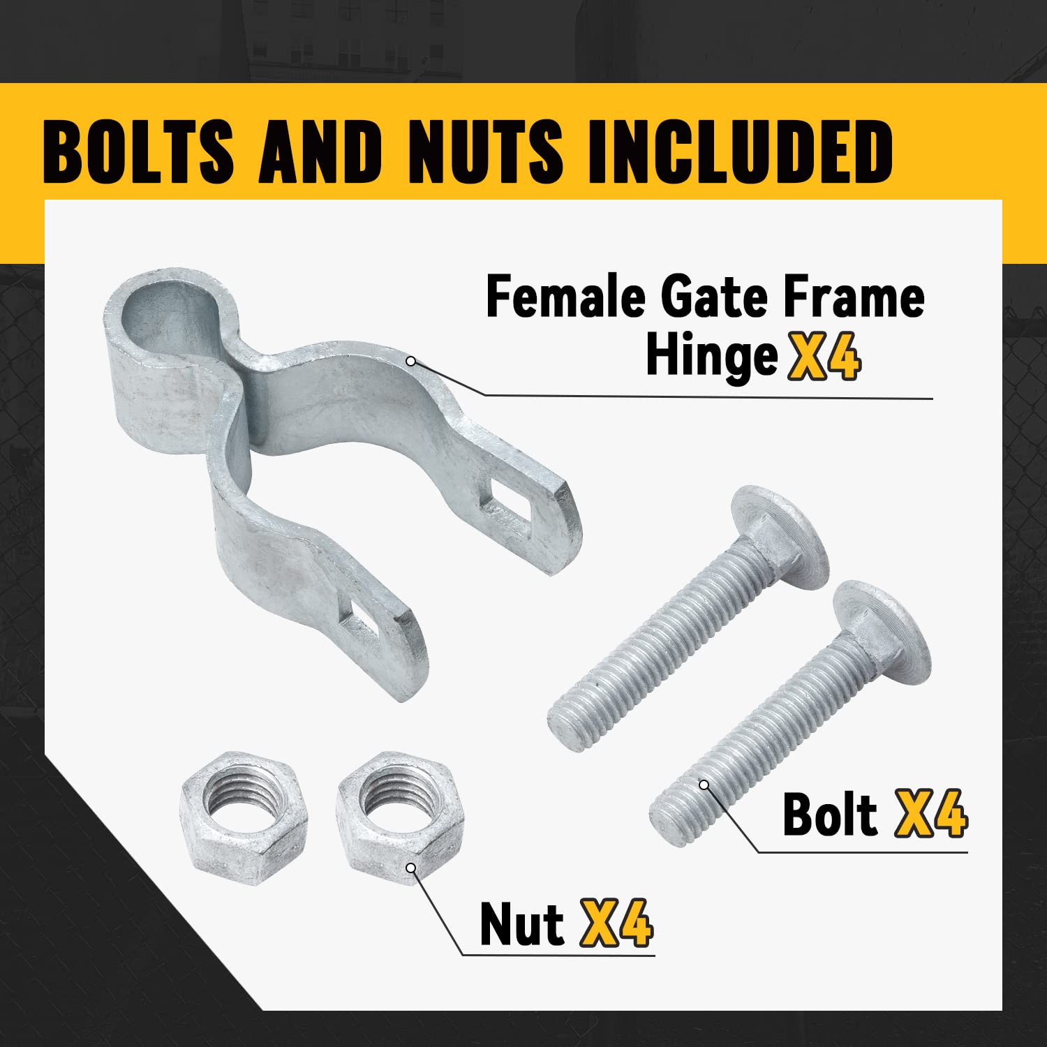 Snapklik.com : 1-3/8" Chain Link Female Gate Hinge, Metal Gate Hinge ...
