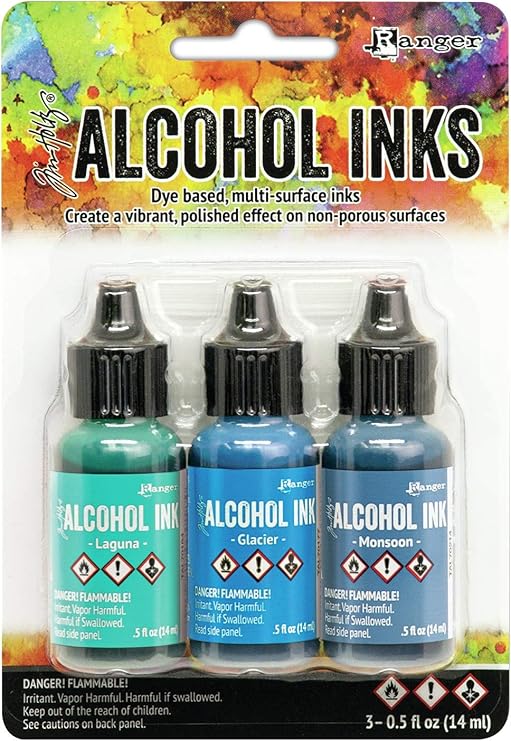Amazon.com: Tim Holtz - Ranger Alcohol Ink 3PKG, Teal/Blue Spectrum