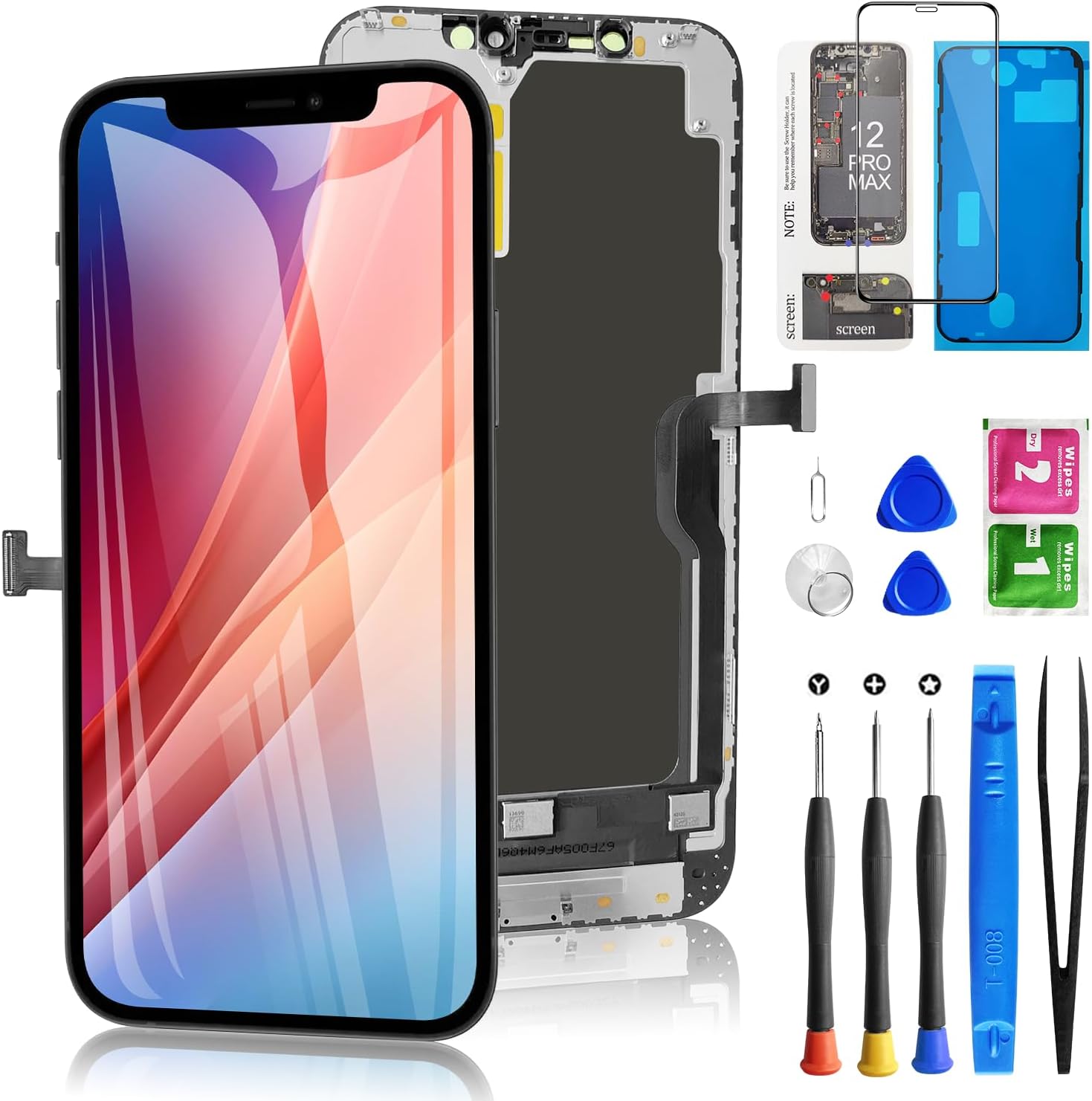 Amazon.com: for iPhone 12 Pro Max Screen Replacement 6.7 Inch, Diykitpl ...