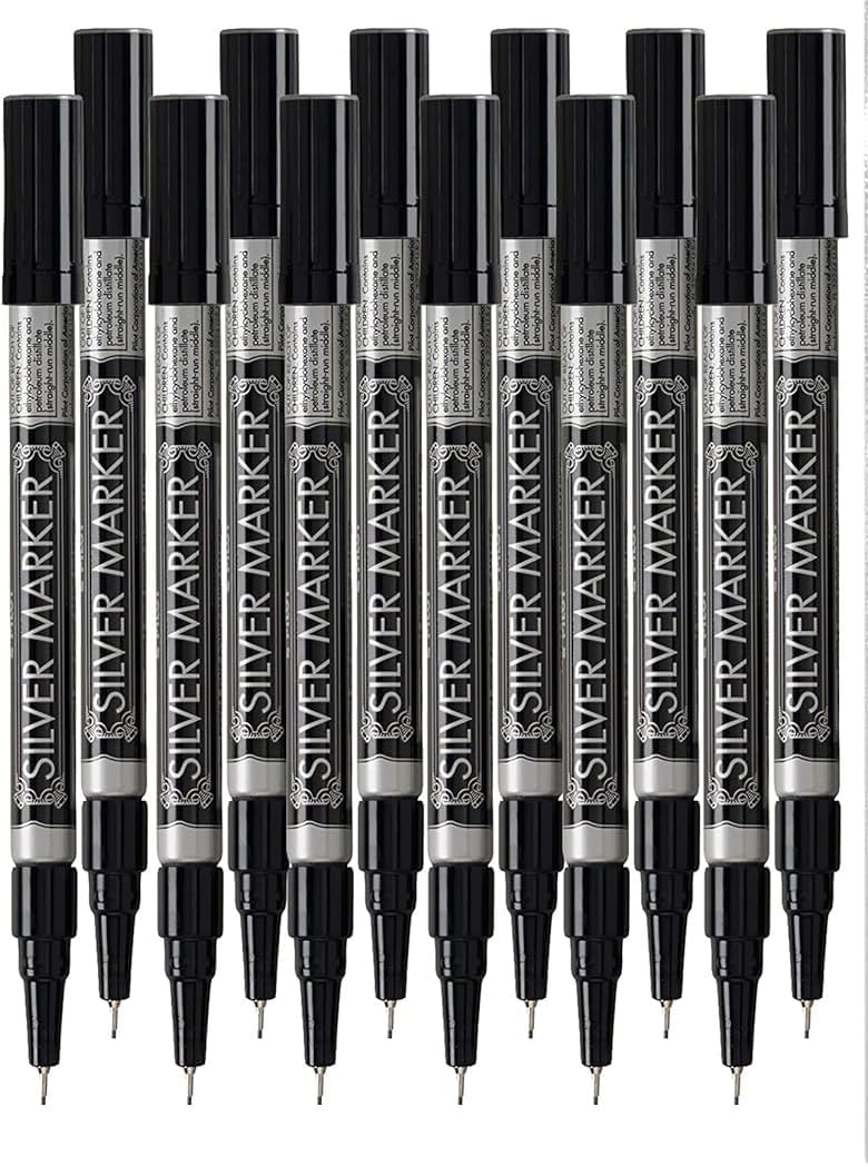 Amazon.com : Pilot Metallic Permanent Paint Markers, Silver, Extra Fine ...