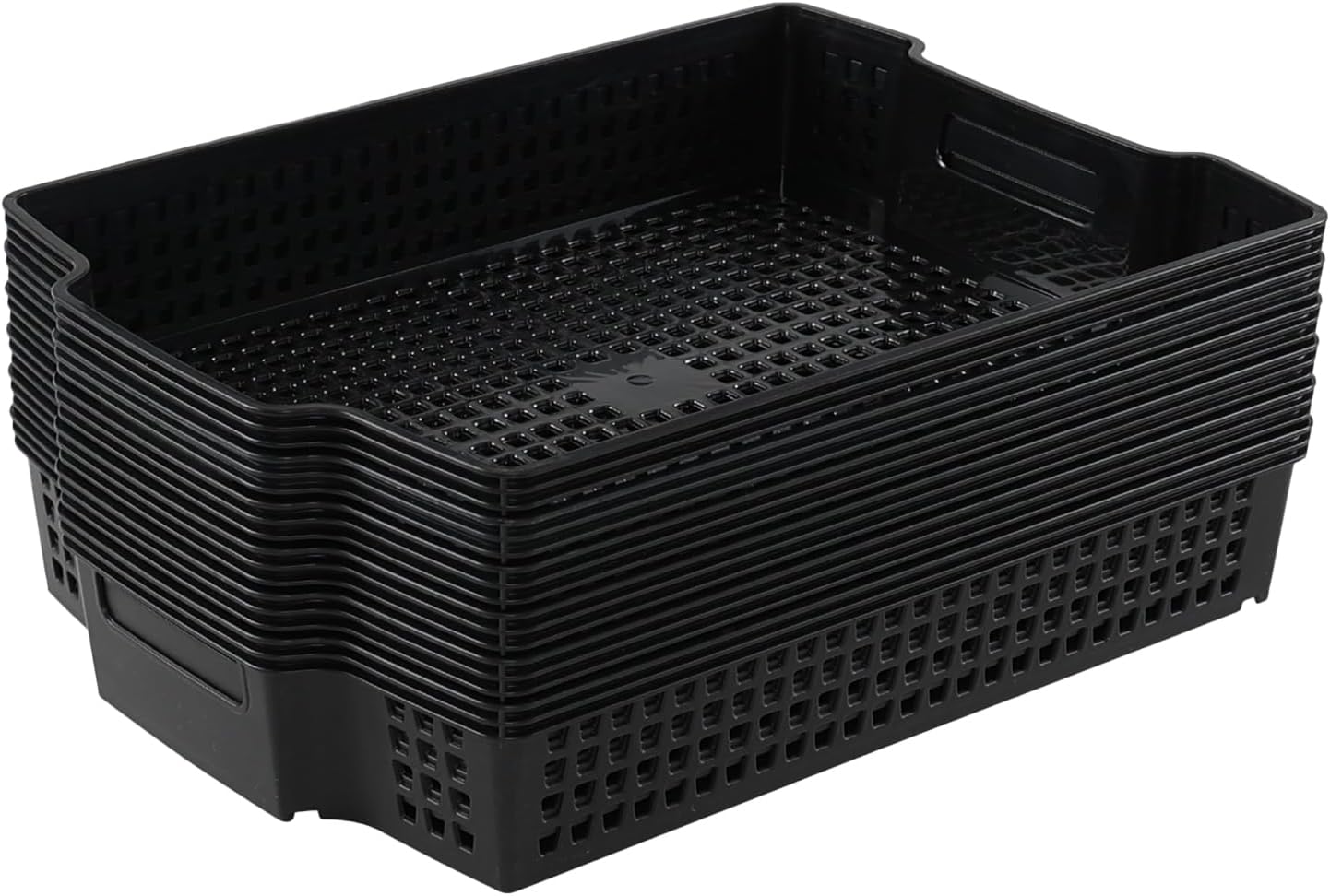 Amazon.com: Gloreen 6 Pack A4 Paper Stacking Storage Basket Tray, Black ...