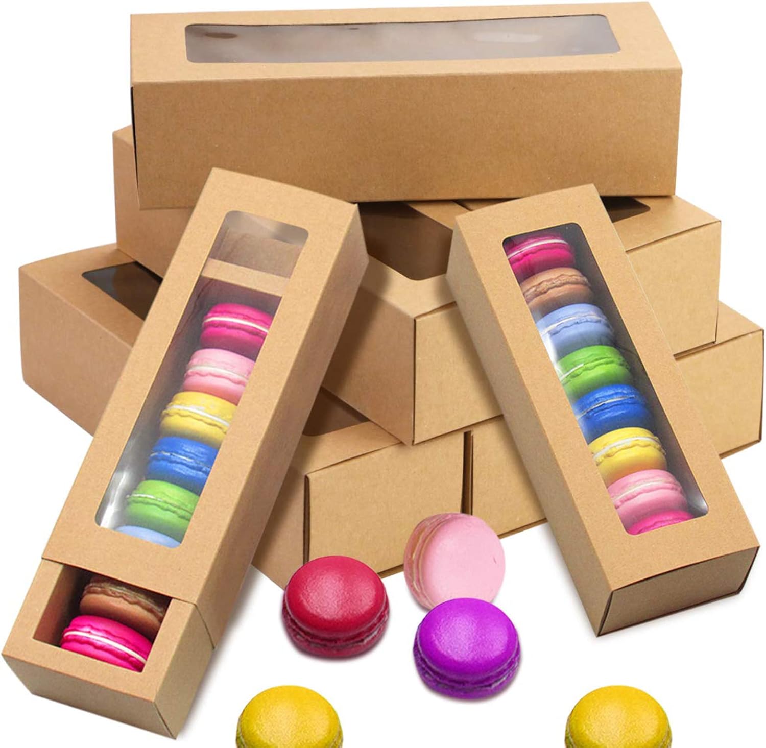 Tianlong Lot de 9 boîtes à macarons avec fenêtre pour macarons ...