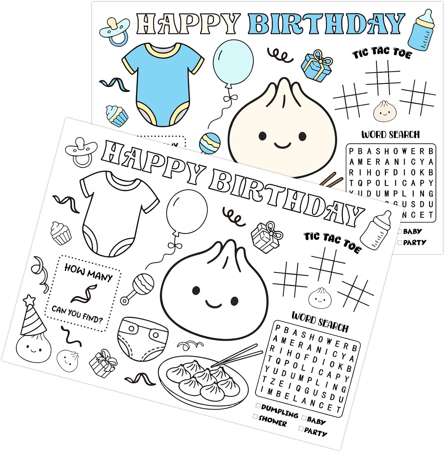 Amazon.com: 12PCS Dumpling Birthday Party Decorations Coloring ...