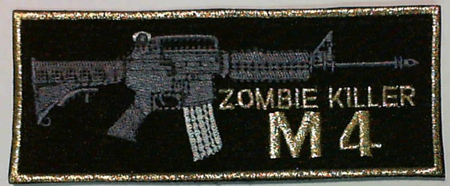 Amazon.com: M4 Zombie killer 1 7/8 x 4 3/4 inch iron-on embroidered ...