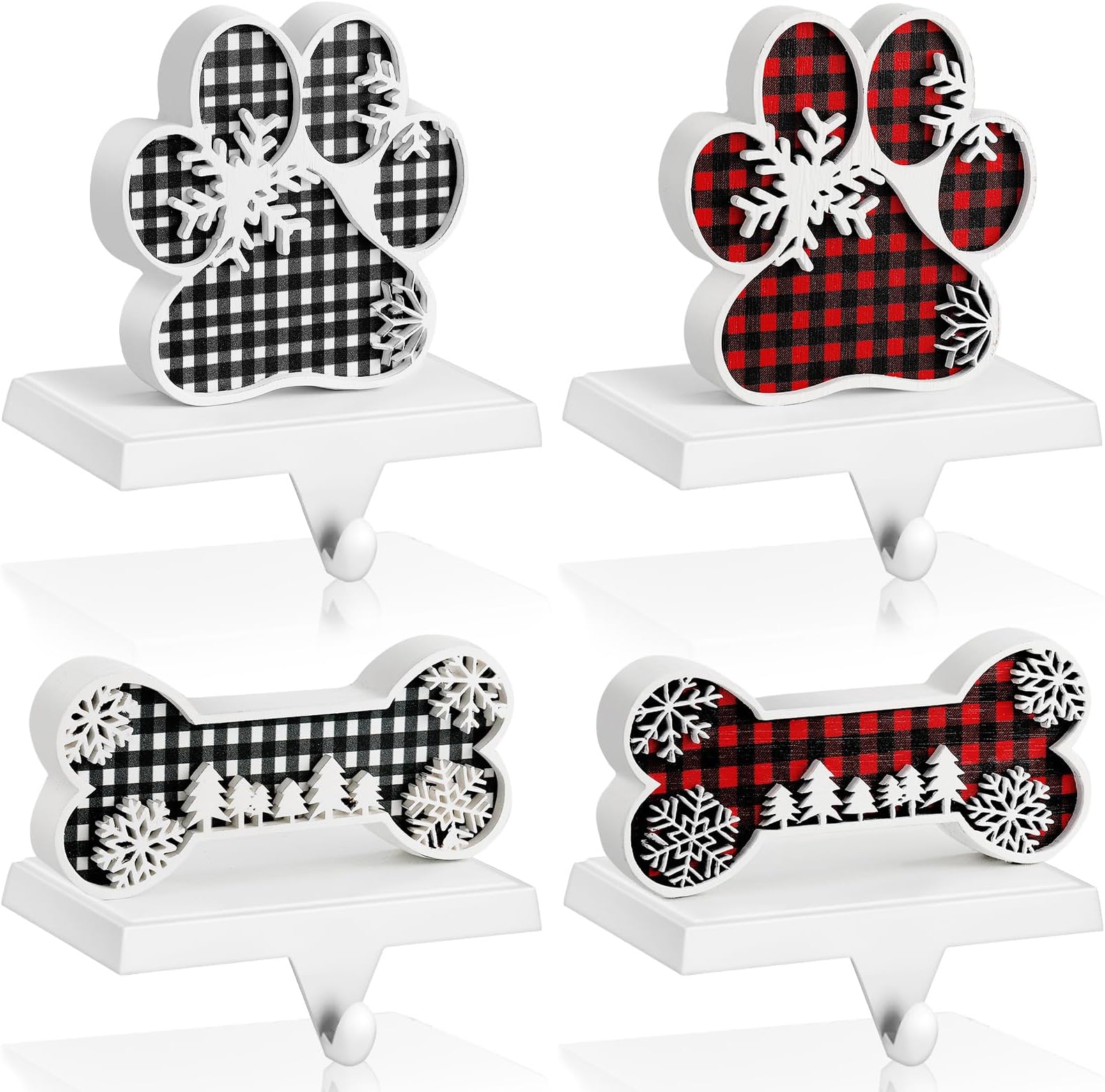 Amazon.com: Hicarer Set of 4 Christmas Stocking Holders for Mantle ...