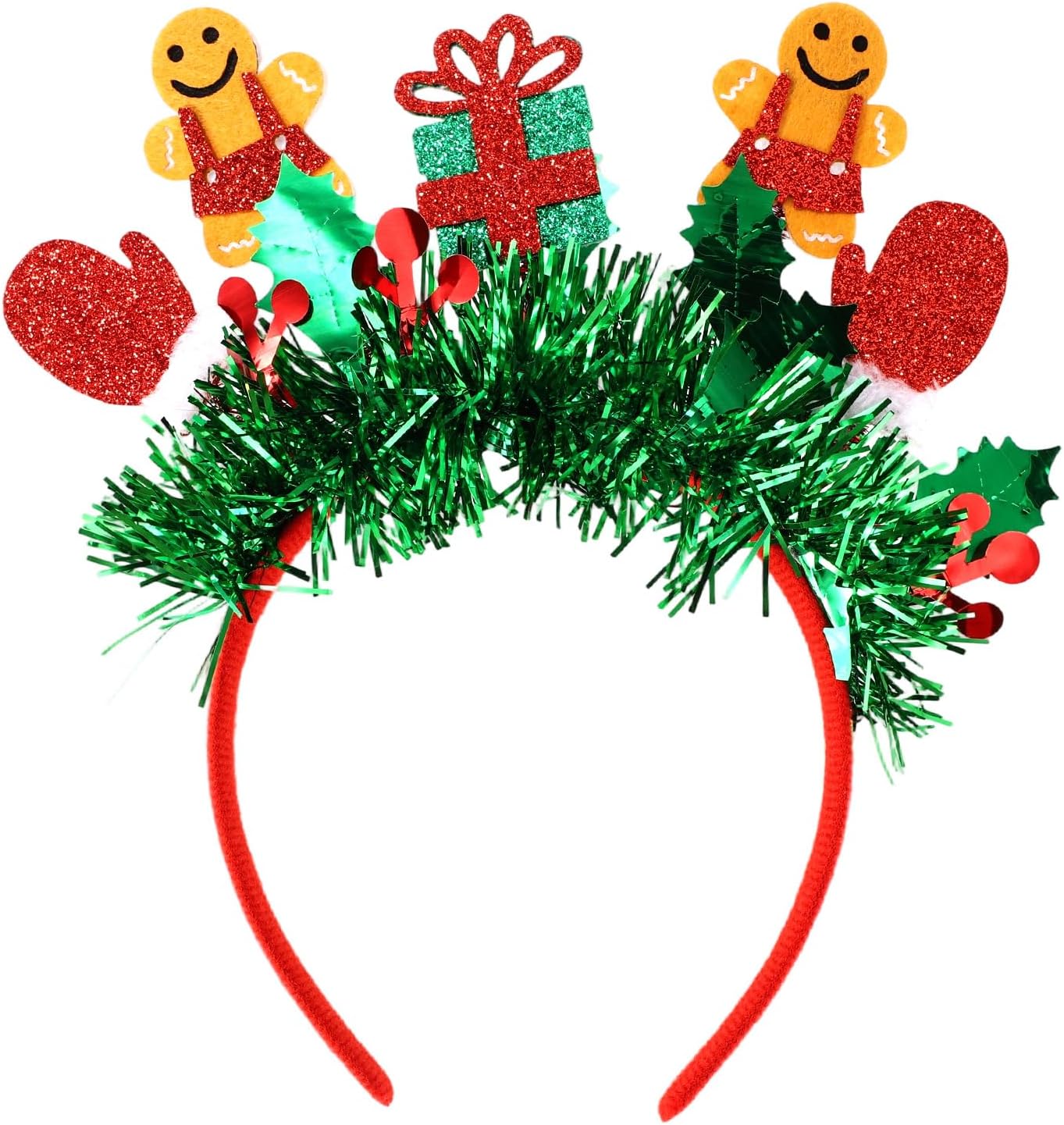 Amazon.com : Christmas Gingerbread Man Headband, Adorable Glitter Green ...