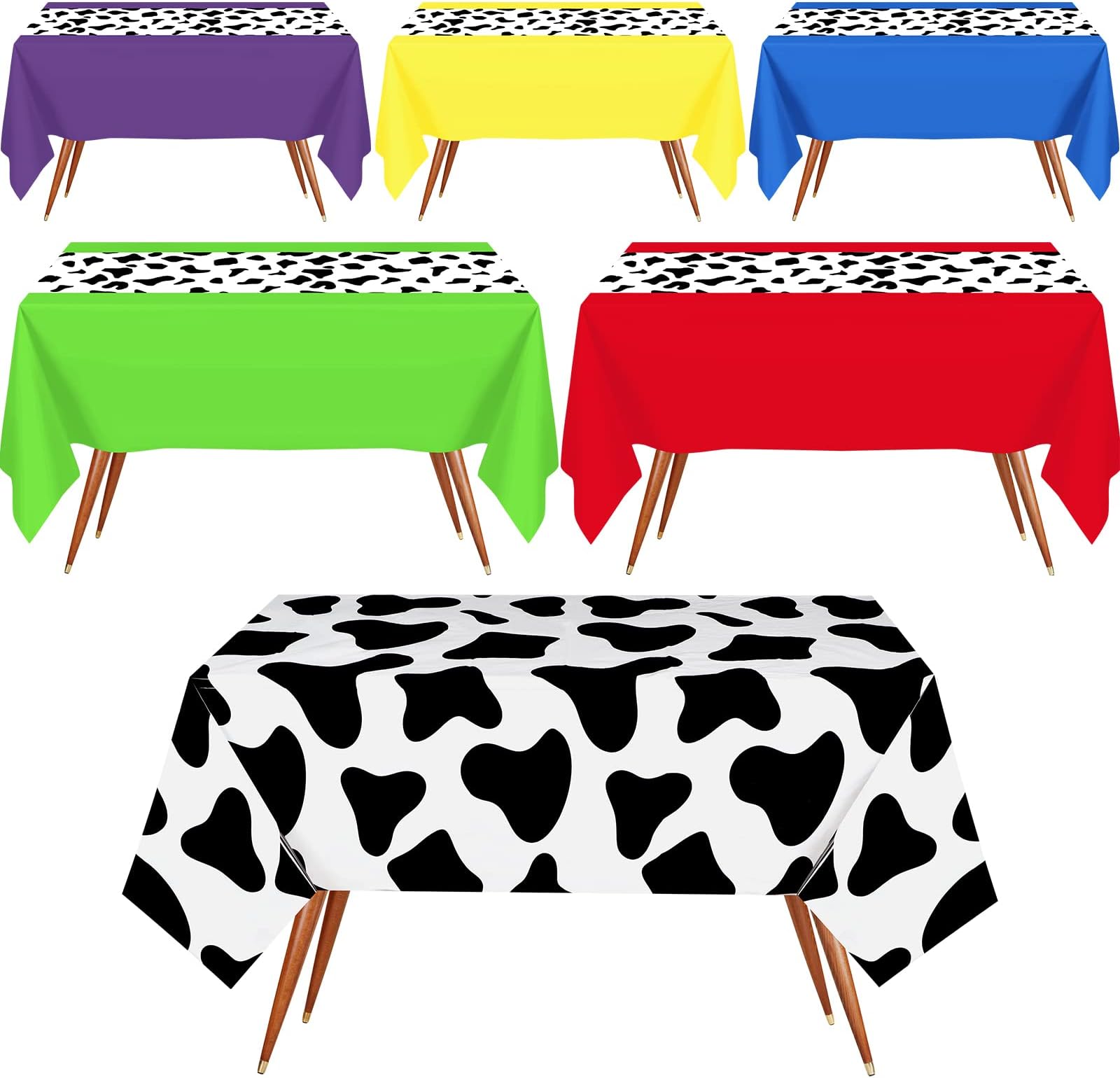 Amazon.com: Oudain 10 Pcs 54 x 108 Inch Cow Table Cloths for Party Cow ...