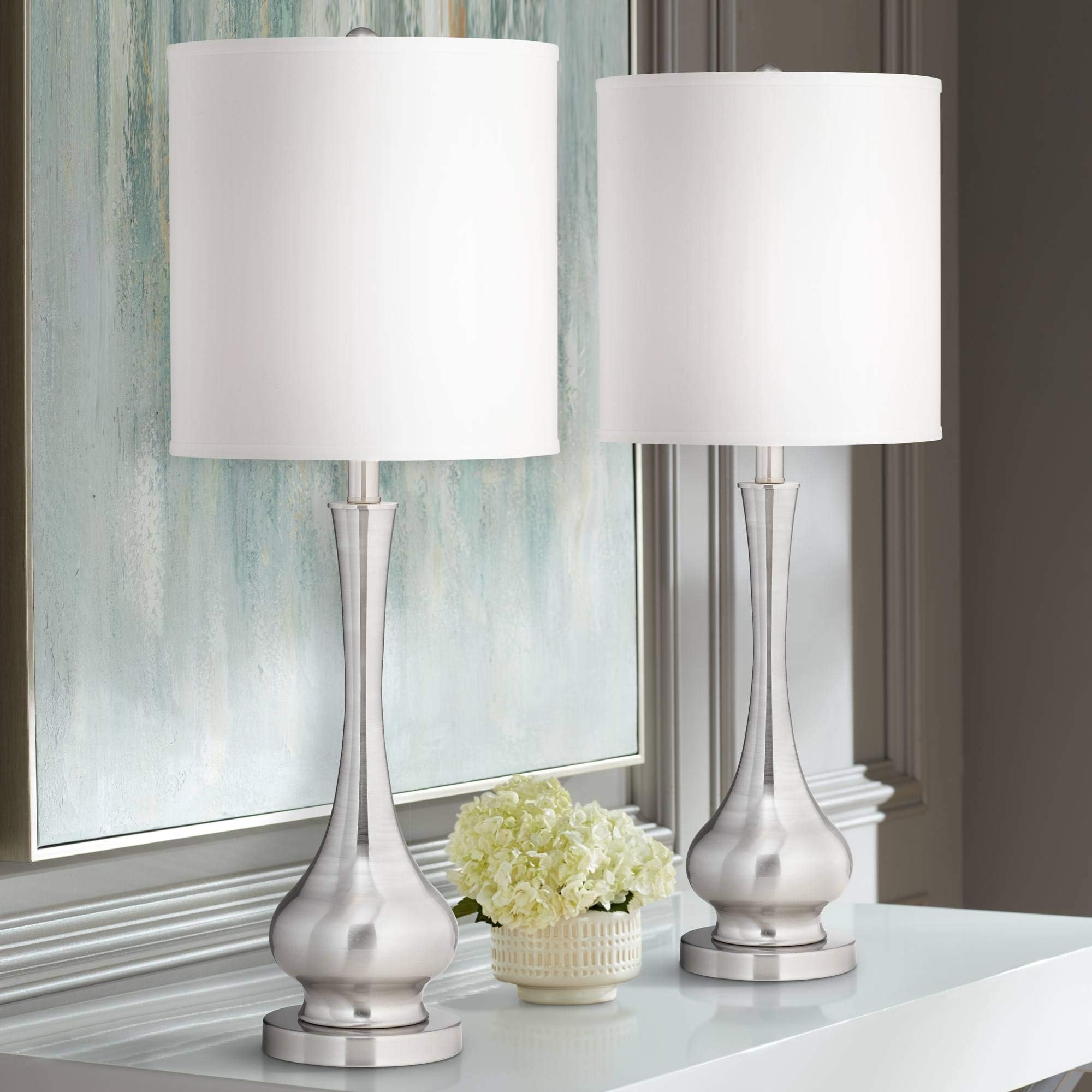 Possini Euro Design 32" Tall Gourd Large Modern End Table Lamps Set of ...