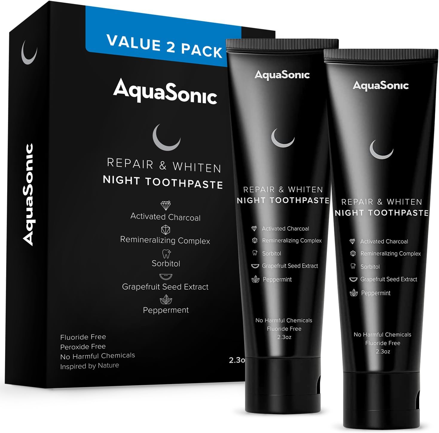 Amazon.com: AquaSonic 2-Pack of Repair & Whiten Night Toothpaste ...