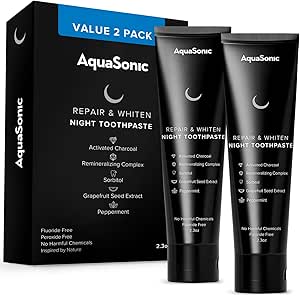 Amazon.com : AquaSonic 2-Pack of Repair & Whiten Night Toothpaste ...