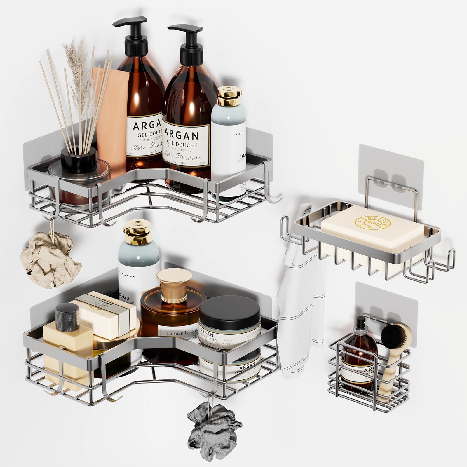 Amazon.com: Fixwal Shower Caddy, Bathroom Corner Shower Organizers ...