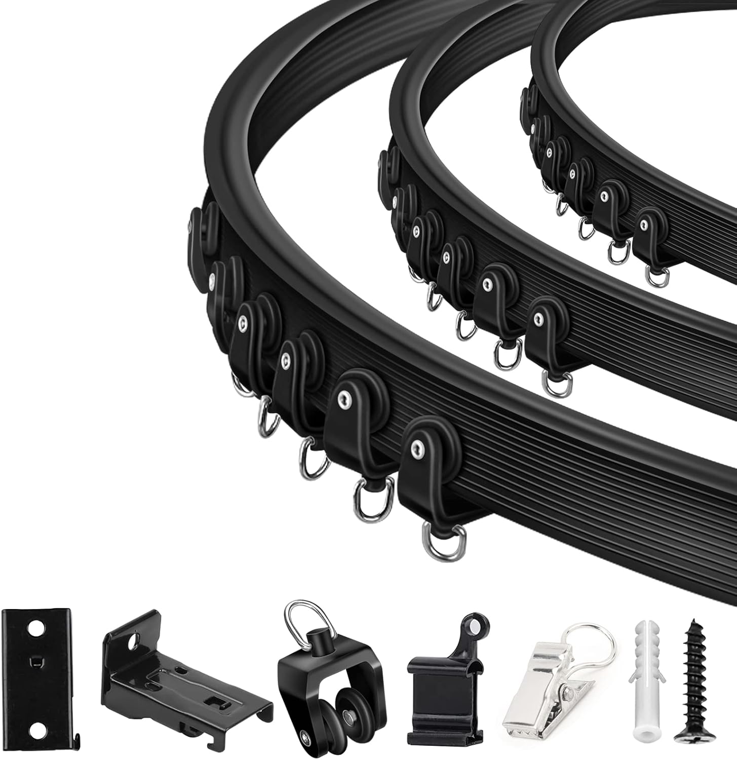 Amazon.com: Ceiling Curtain Track, Flexible Bendable Curtain Track ...