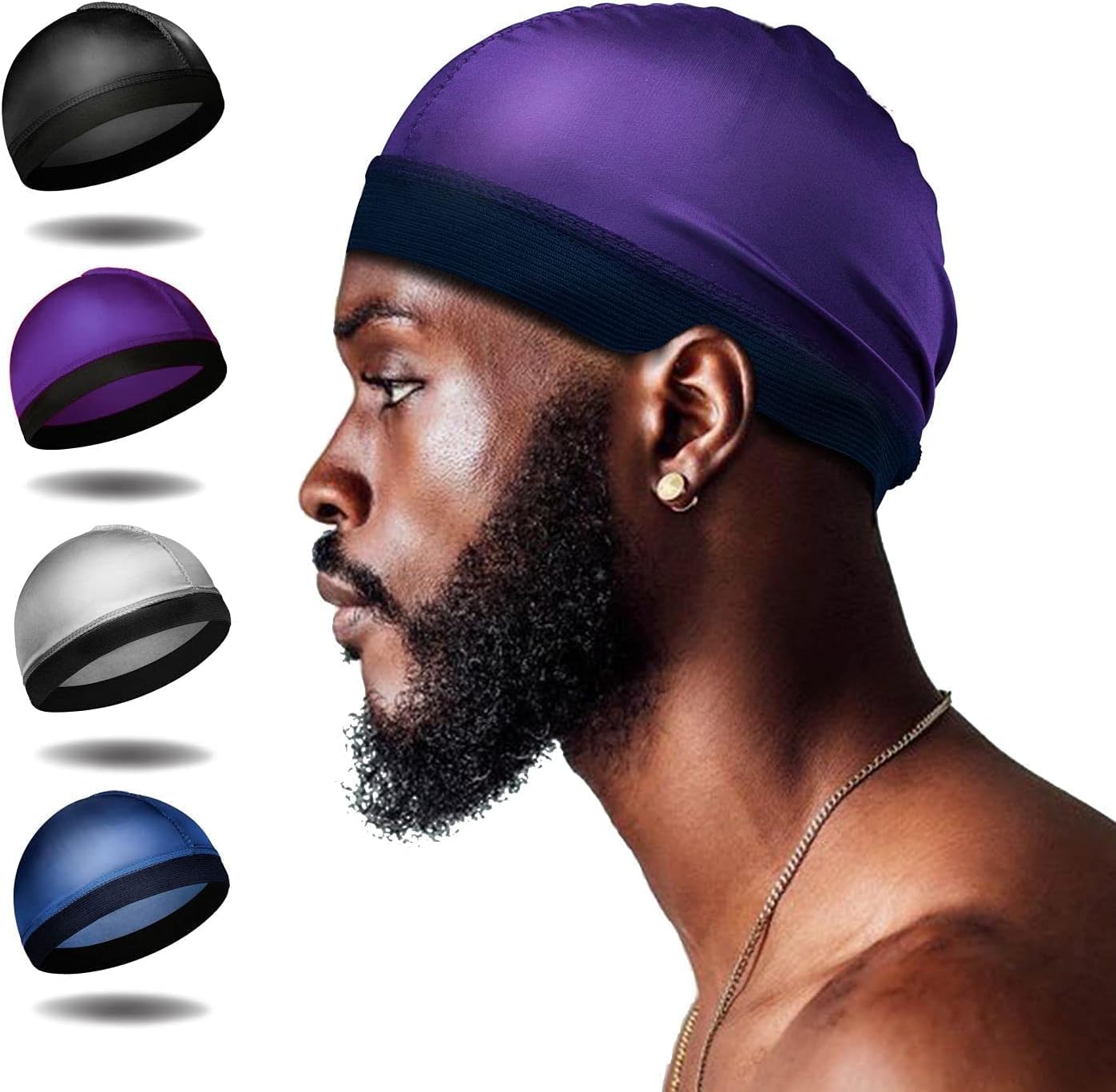 Amazon.com : Selalu 4Pcs Wave Cap, Silk Stocking Wave Caps for 360 ...