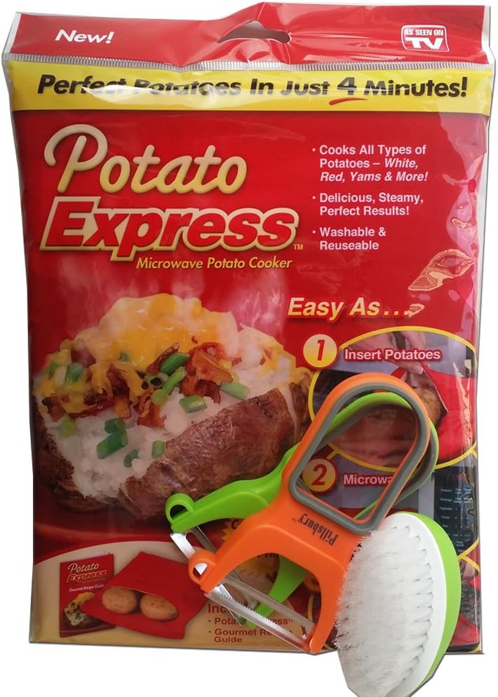 Amazon.com: Potato express 4 piece set. Microwave potato pouch with ...