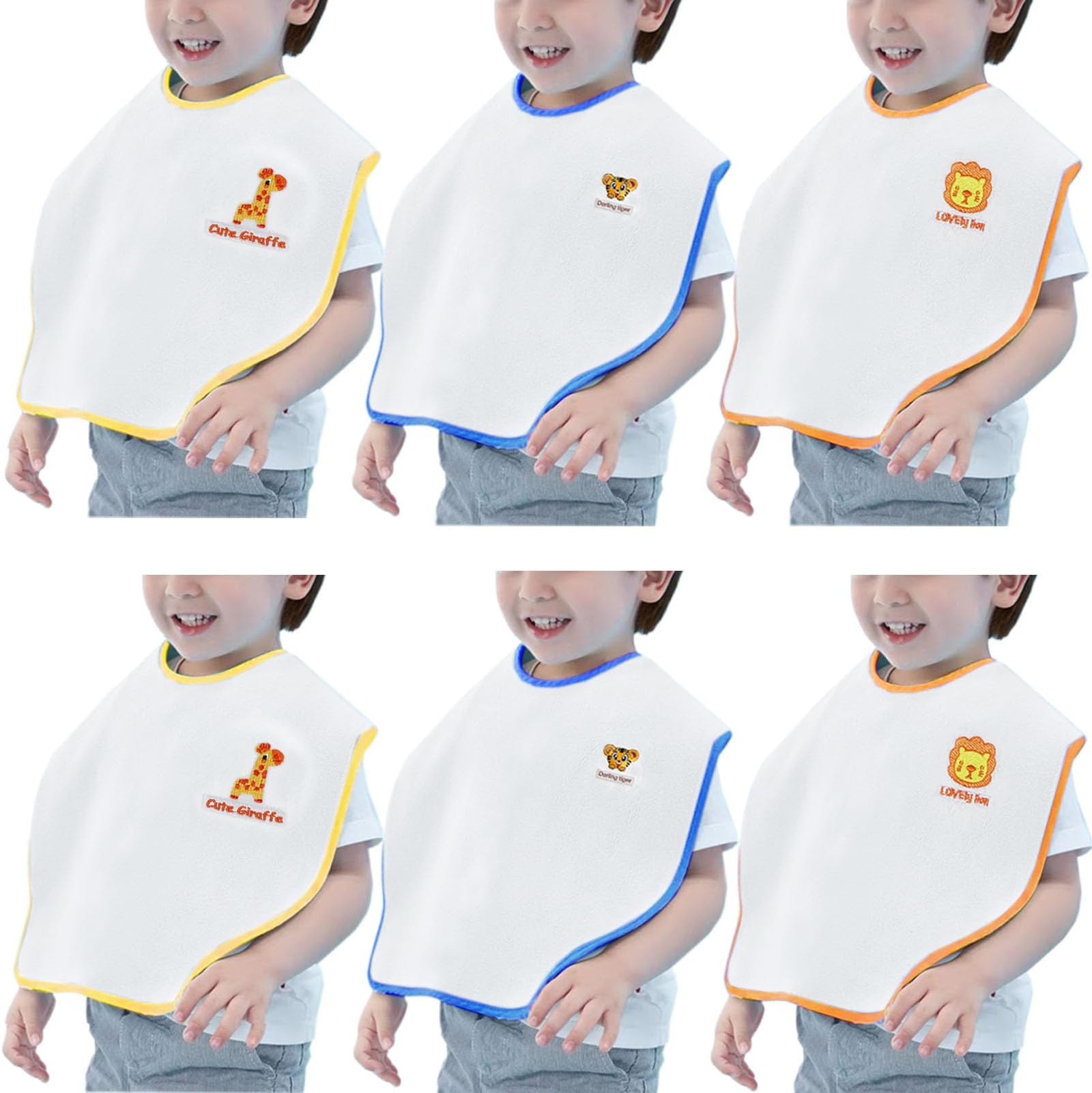 Amazon.com: Jeyiour 12 Pcs Baby Waterproof Bibs with Food Catcher ...