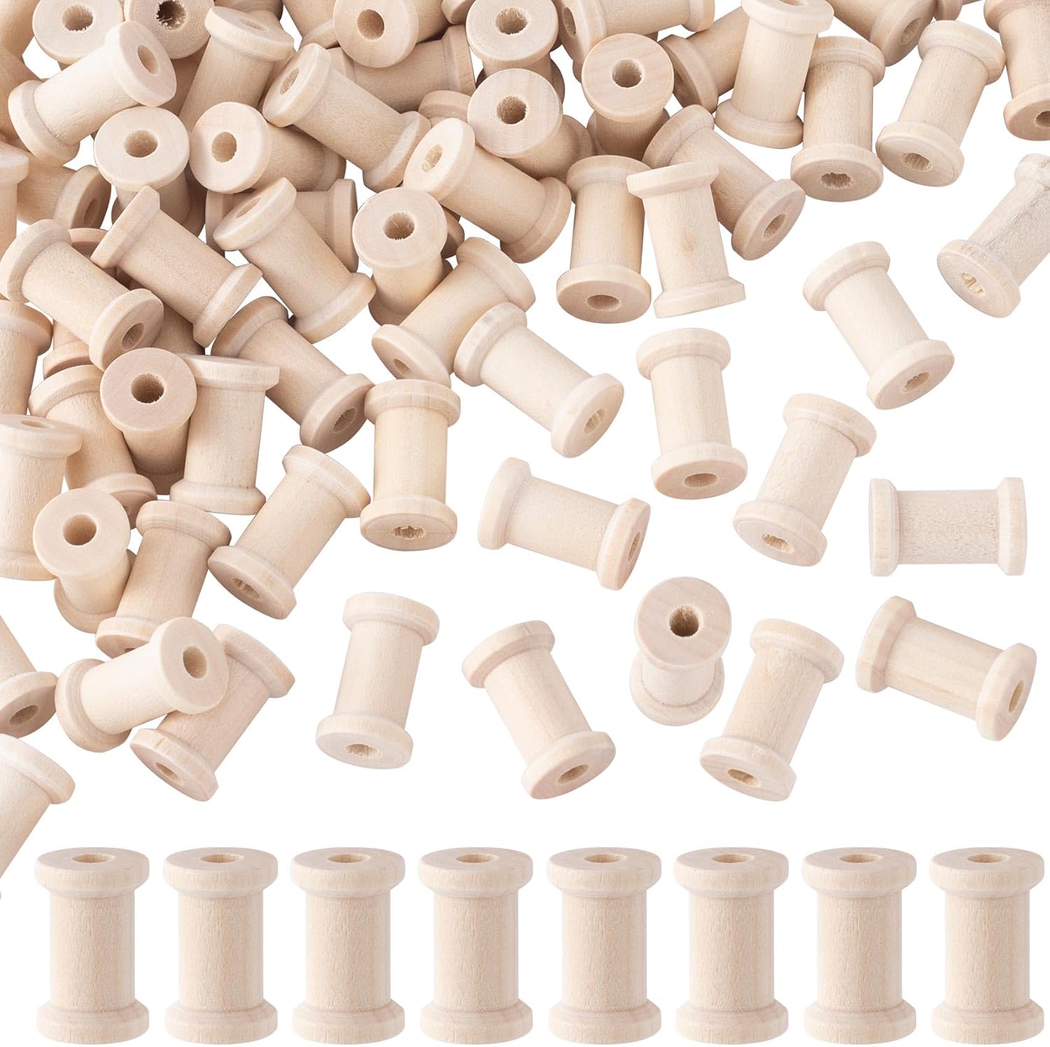 Amazon.com: Pndeyo 50pcs Wooden Spools of Crafts, 1 Inch Empty Natural ...