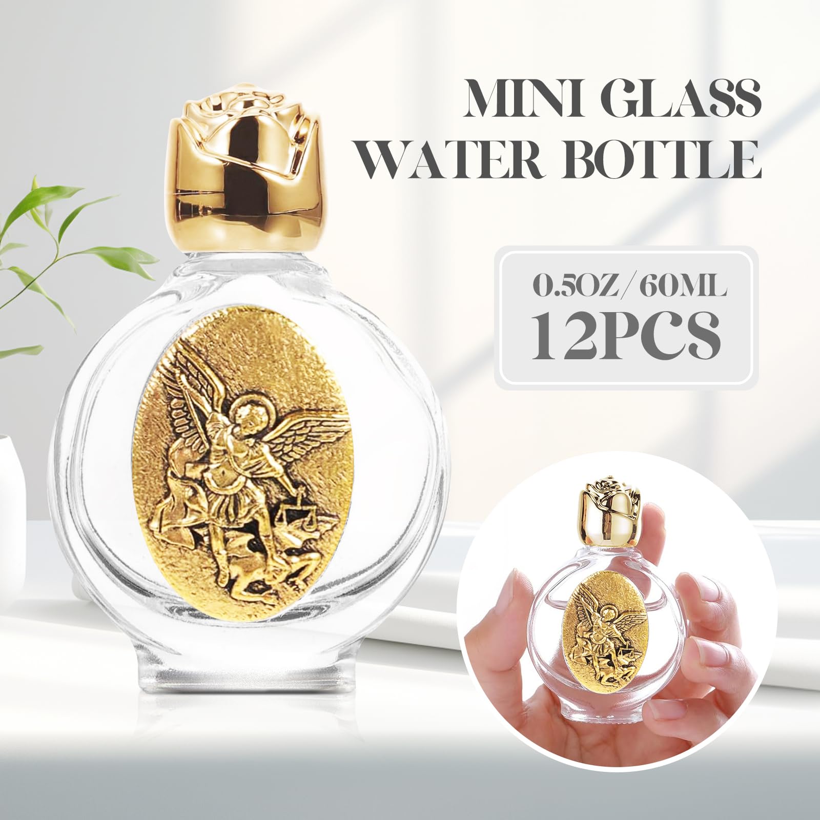 Snapklik.com : JACYUIG 12 Pcs Embossed Holy Water Bottles 0.5 Floz ...