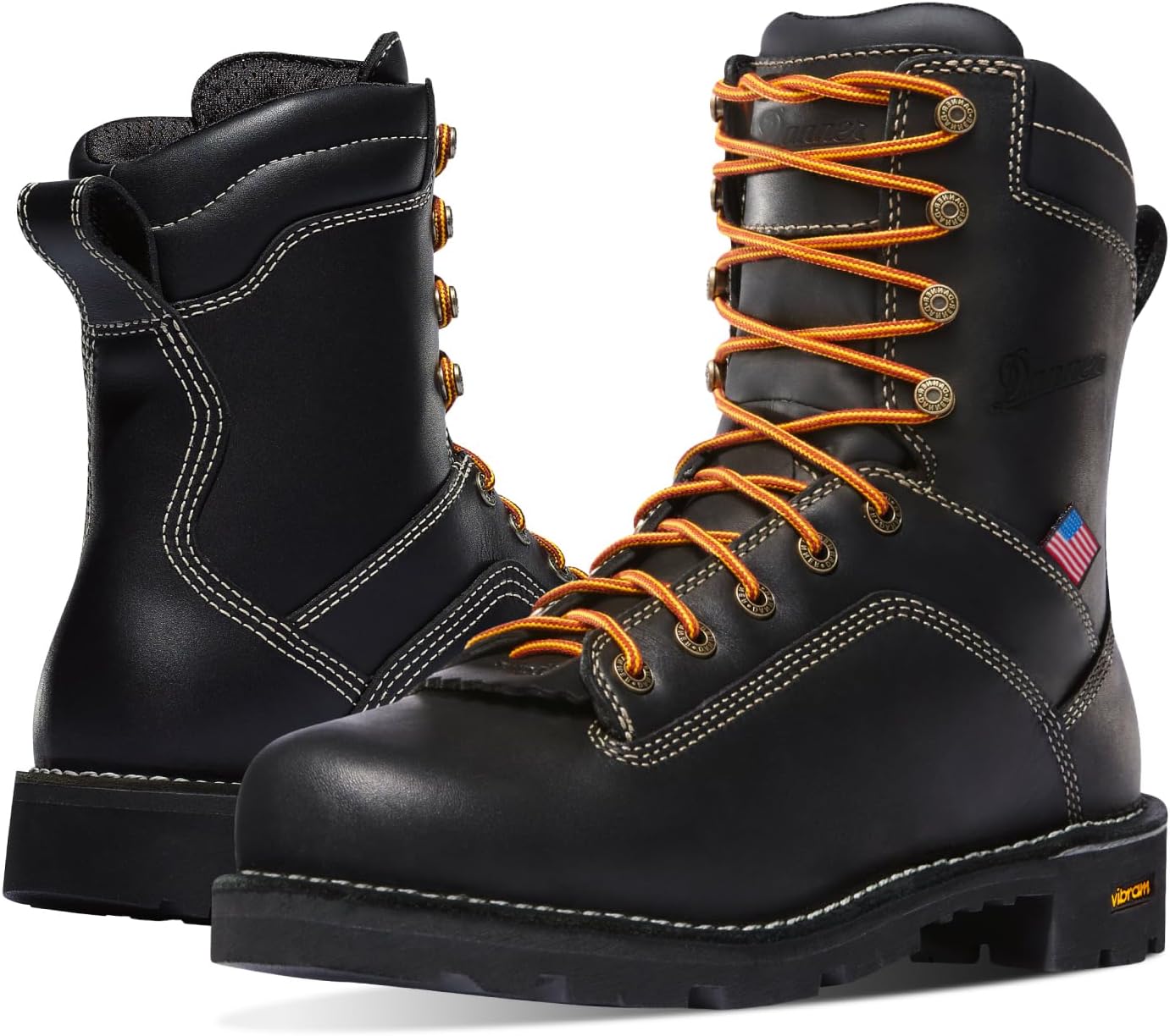 Danner 8” Quarry USA Waterproof Work Boots for Men - Full-Grain Leather ...