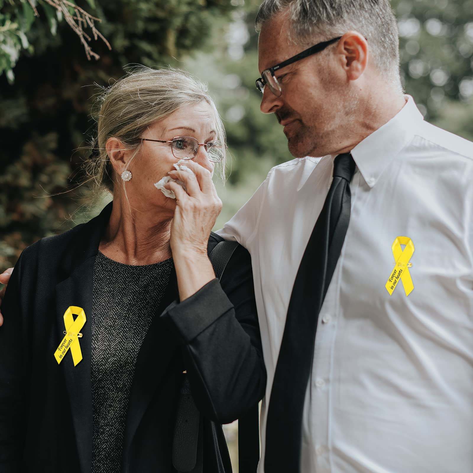 Snapklik.com : Ysleen 100 Pcs Funeral Memorial Ribbons Funeral Pins ...