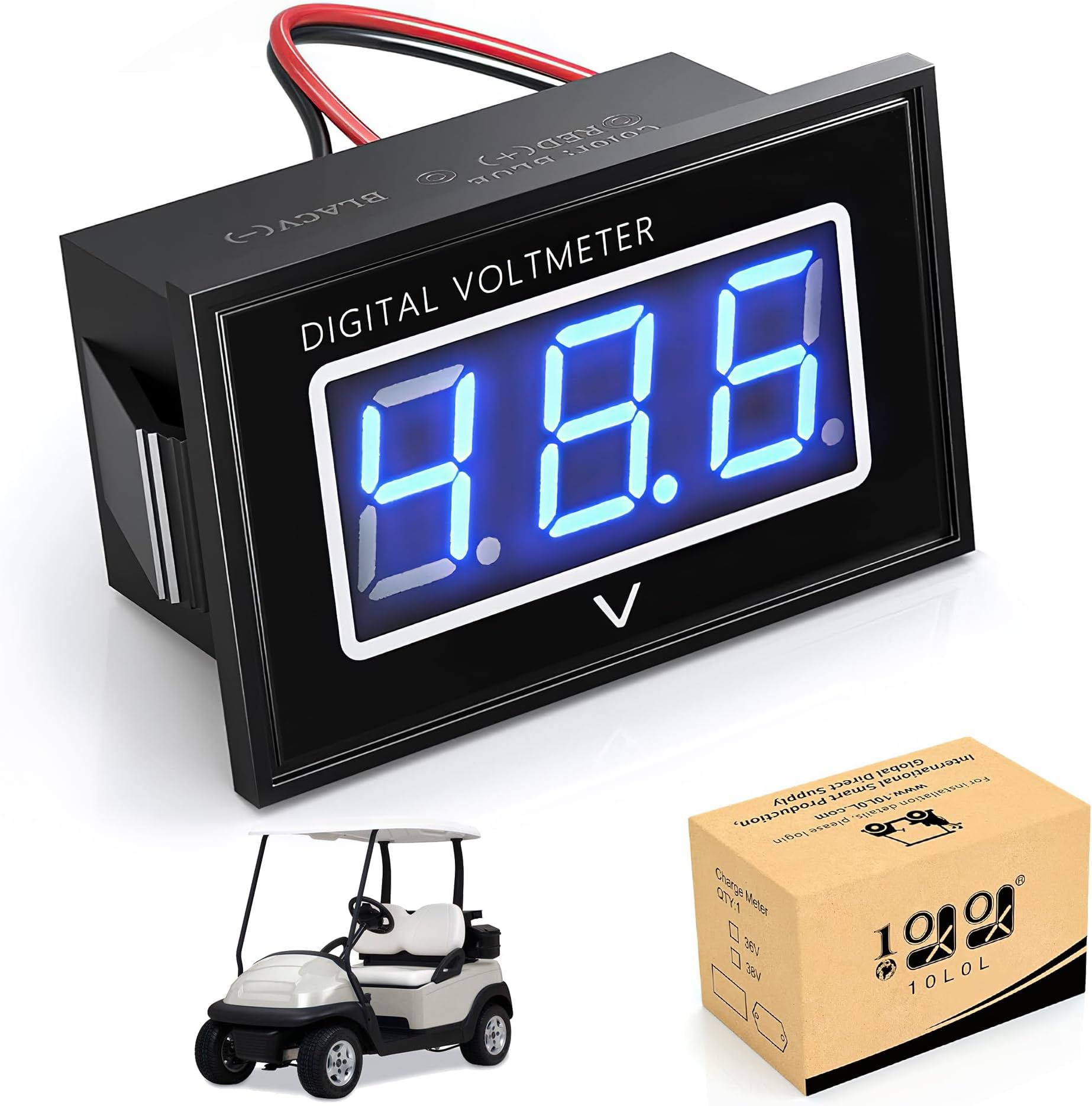 Amazon.com: 10L0L Golf Cart Voltage Meter,Waterproof Digital Battery ...