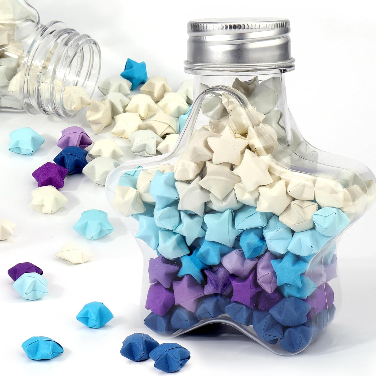 Amazon.com: Mity rain Origami Star Jar, Empty Plastic Container with ...