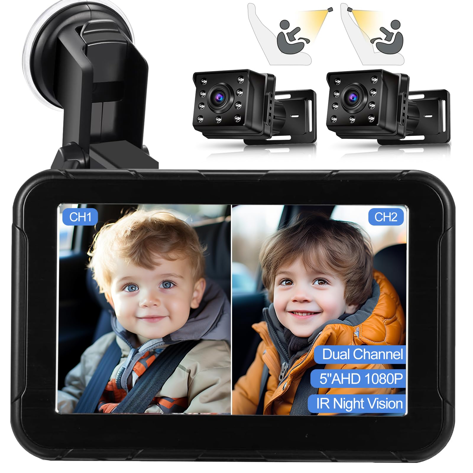 Amazon.com: lttomn Baby Car Camera, 2-Kids Baby Car Camera for Seat 5 ...