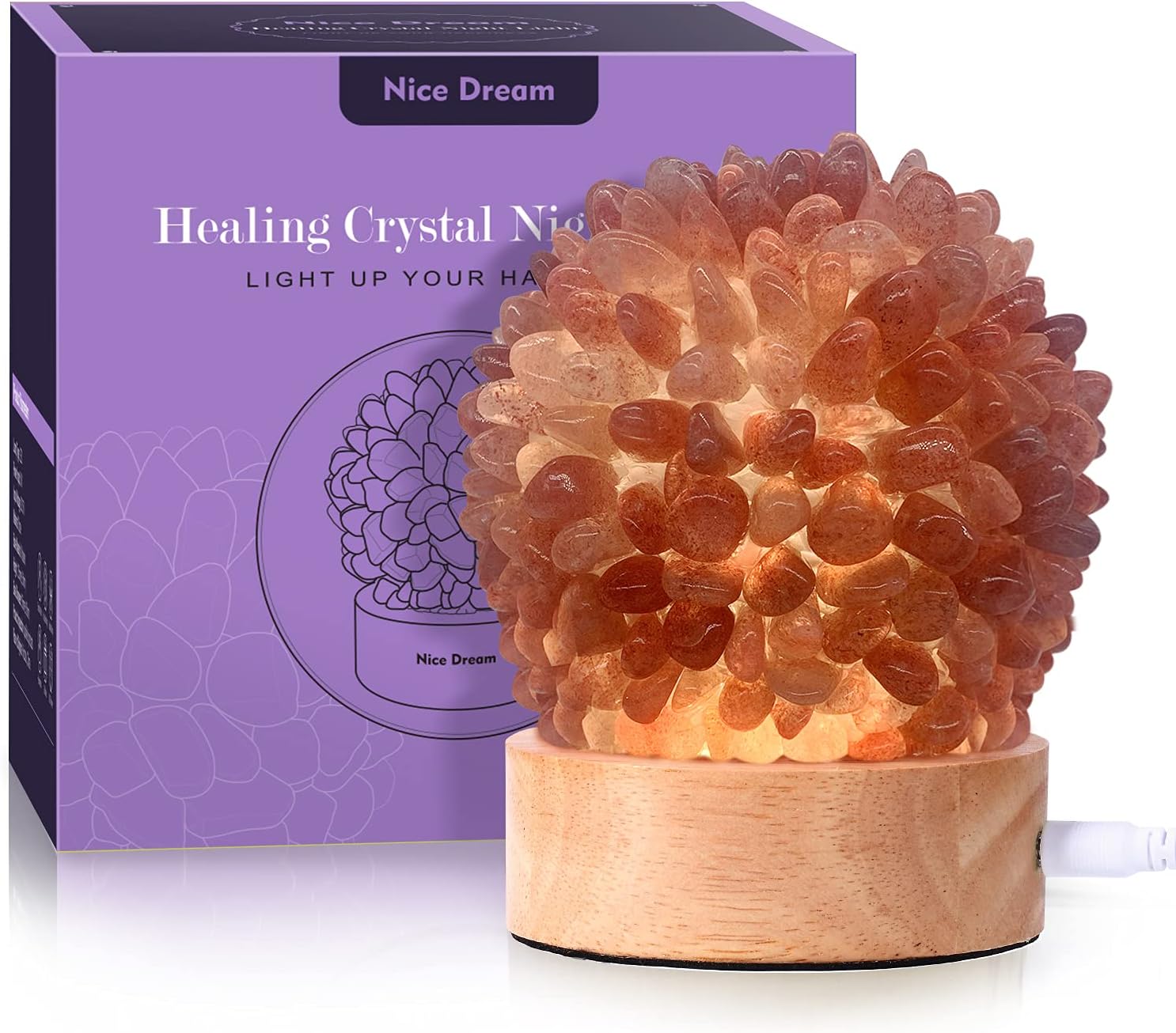 Nice Dream Healing Crystal Night Light (Red) – BigaMart