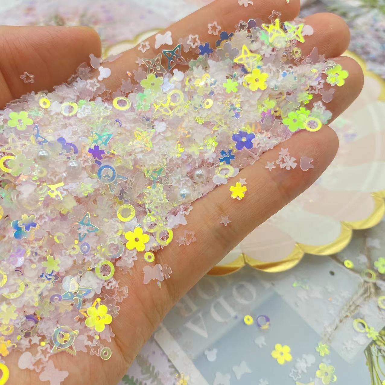 Amazon.com: 2000 Pieces Mix Party Glitter PVC Table Confetti - Pearls ...