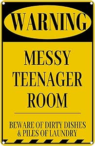 Amazon.com: Warning Messy Teenager Room Beware Of Dirty Dishes & Piles ...