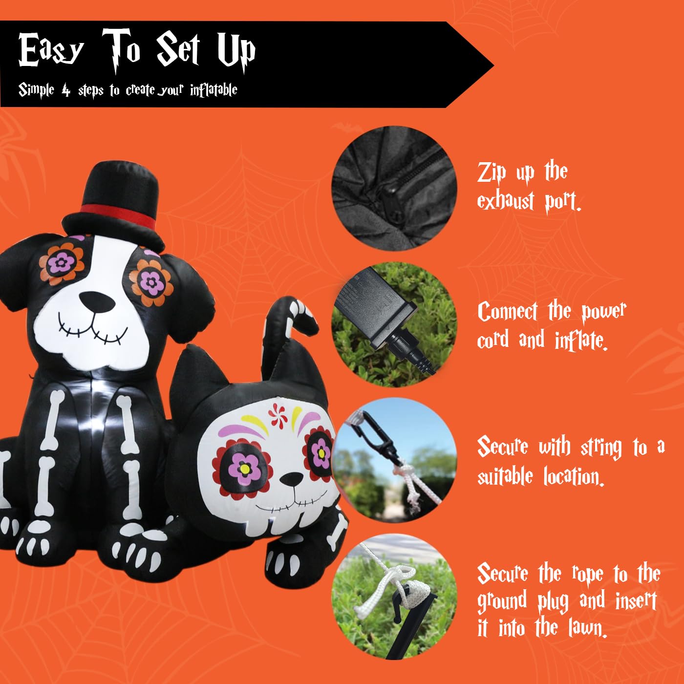 13 Ft. Giant-sized Animated Jack Skellington 6 FT Halloween Inflatables ...