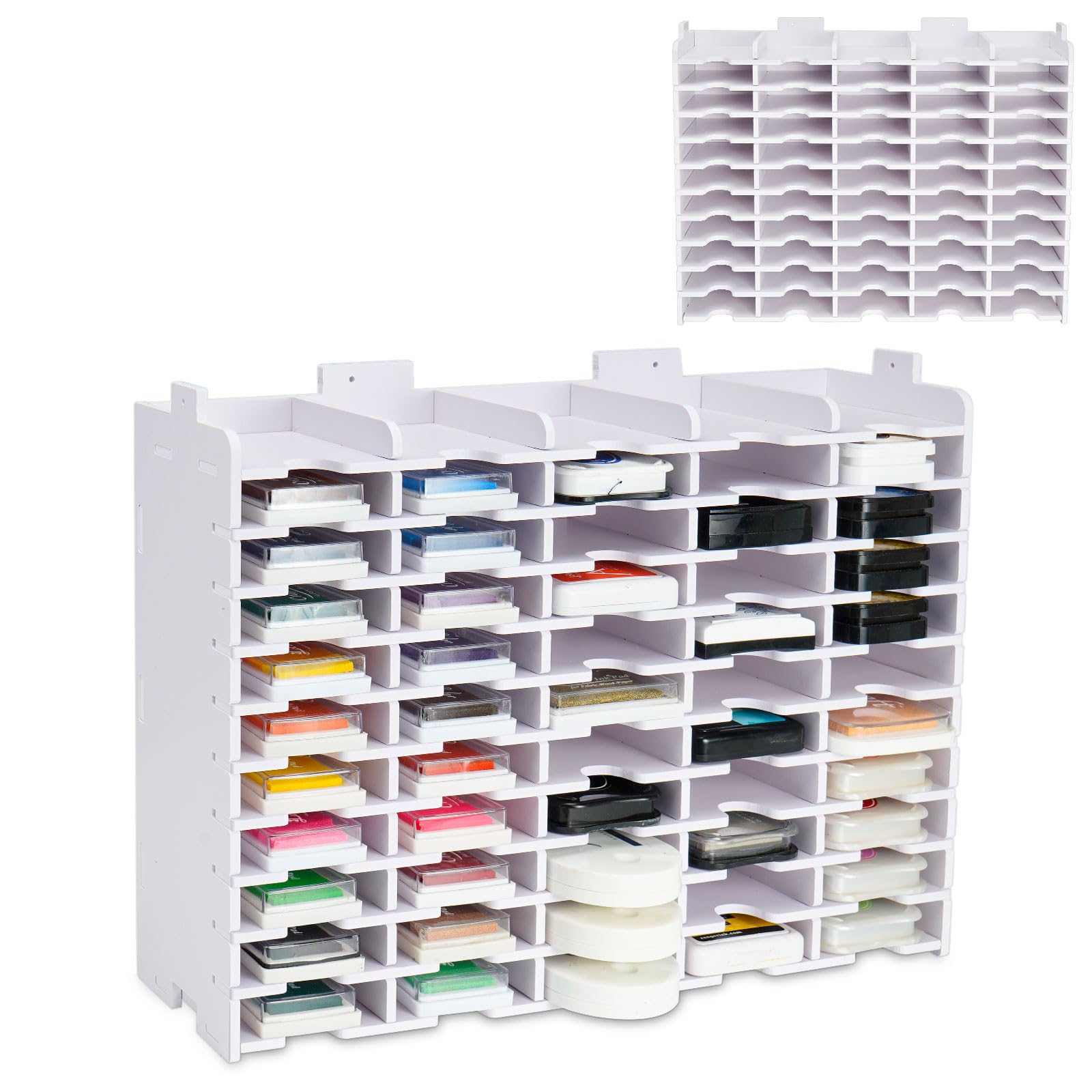 Amazon.com: Sanfurney 55 Slots Ink Pad Storage Holder Wall-Mounted ...