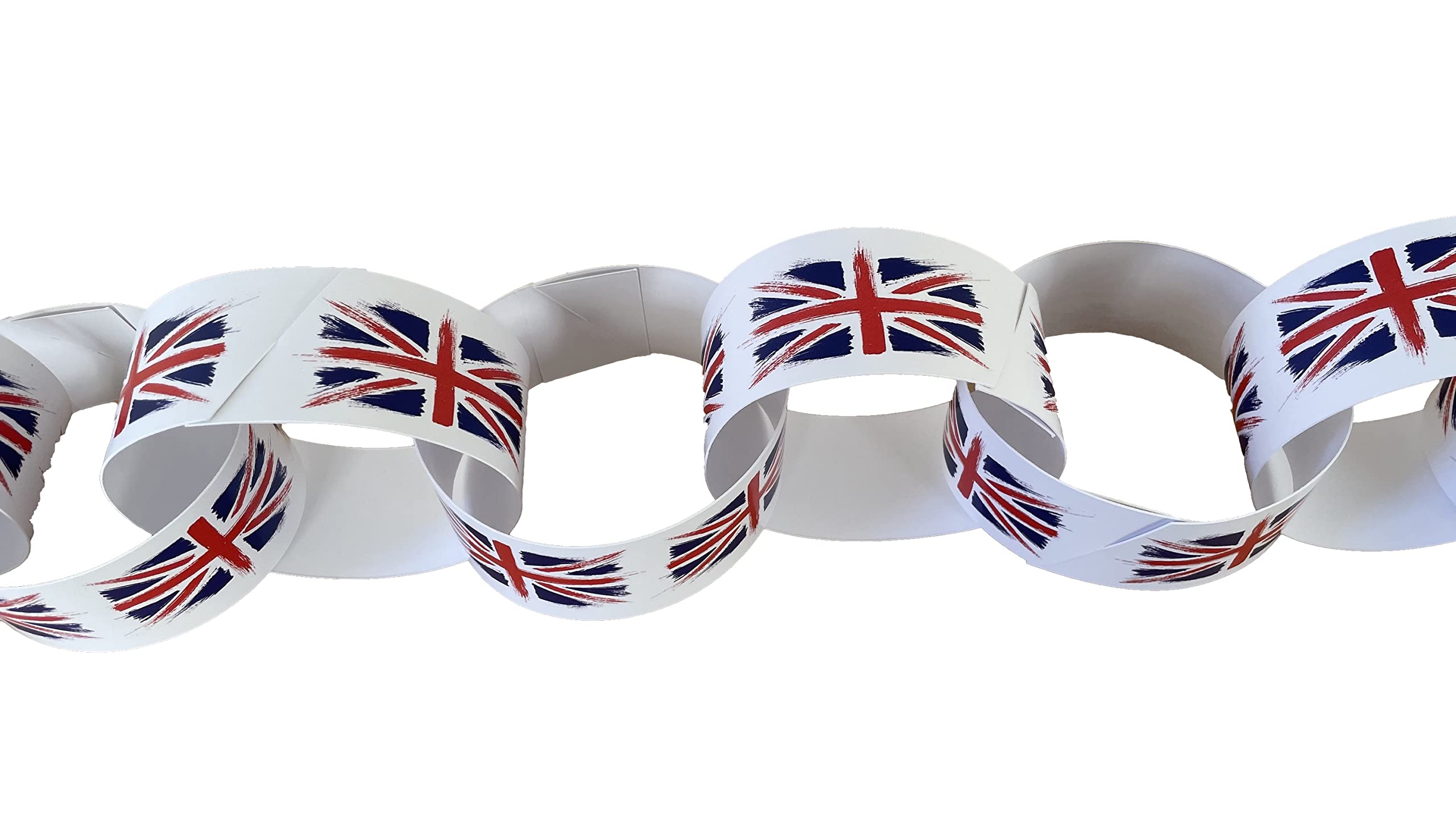 Buy Union Jack - Paper Chain 100 Strips - 7 metres - Glueless Hook On ...