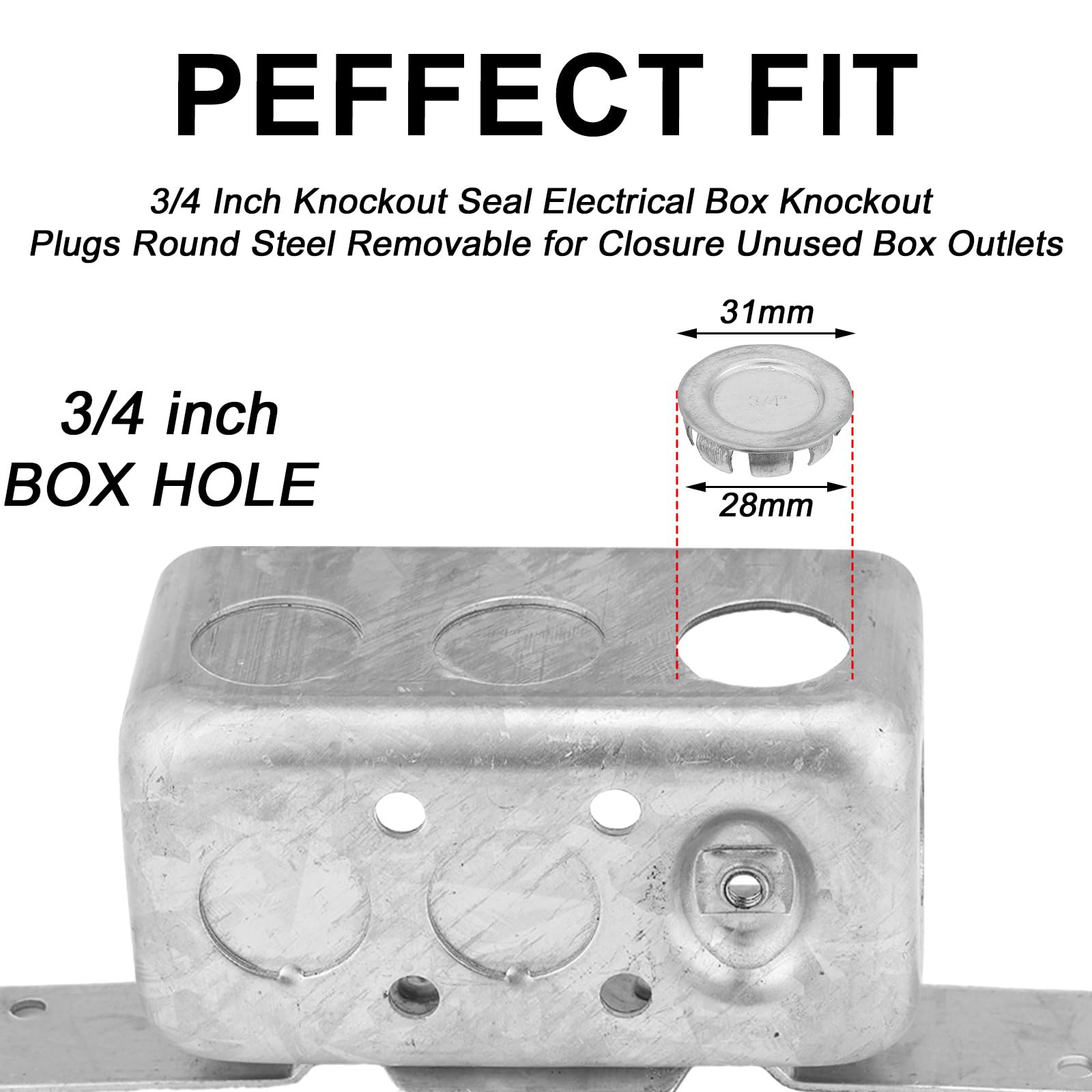 Snapklik.com : Yaocom 12 Pcs Knockout Seal Electrical Box 3/4 Inch ...