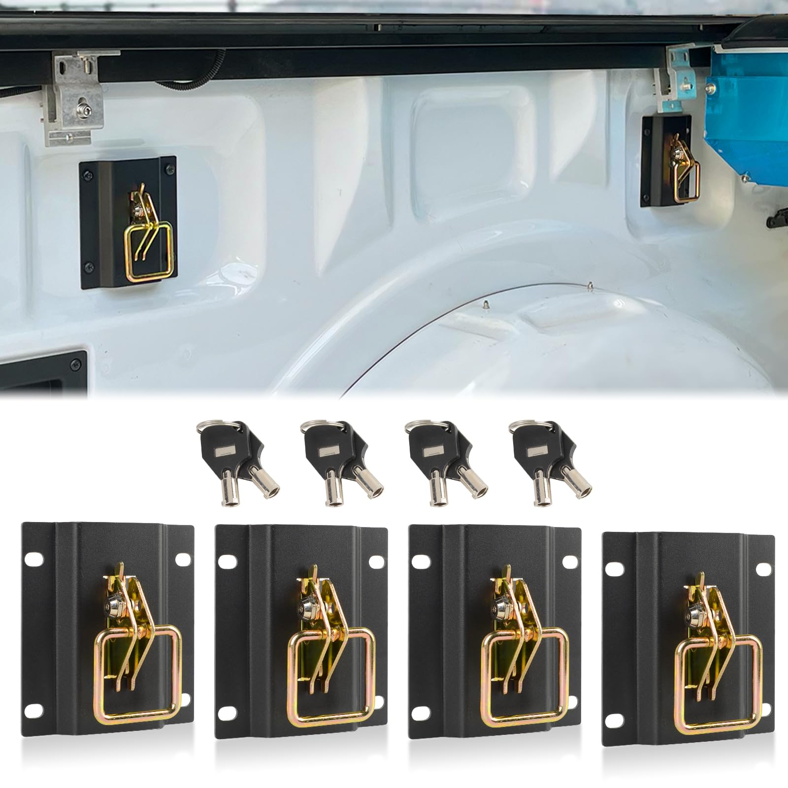 Amazon.com: 4 PACK F150 Tie Down Anchors Boxlink Cleats with Lock,Truck ...