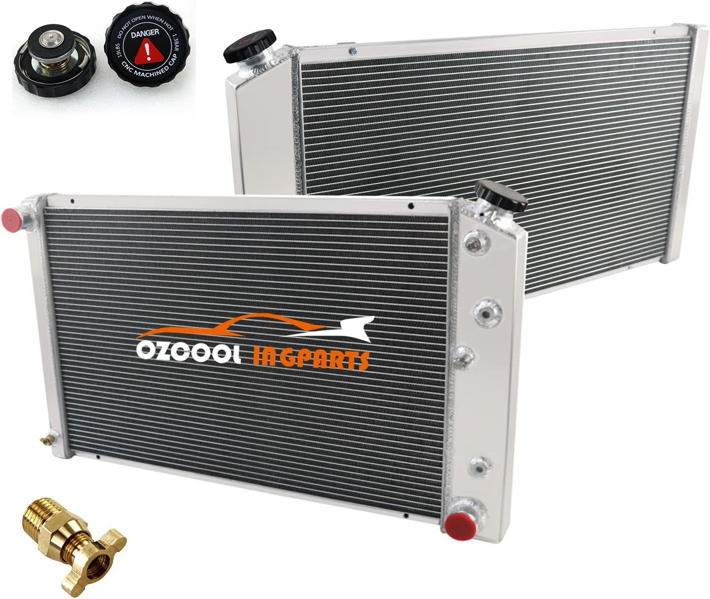 Amazon.com: OzCoolingParts Pro 4 Row Core Aluminum CU161 RAD161 Radiator for 1968-1973 Chevy ...
