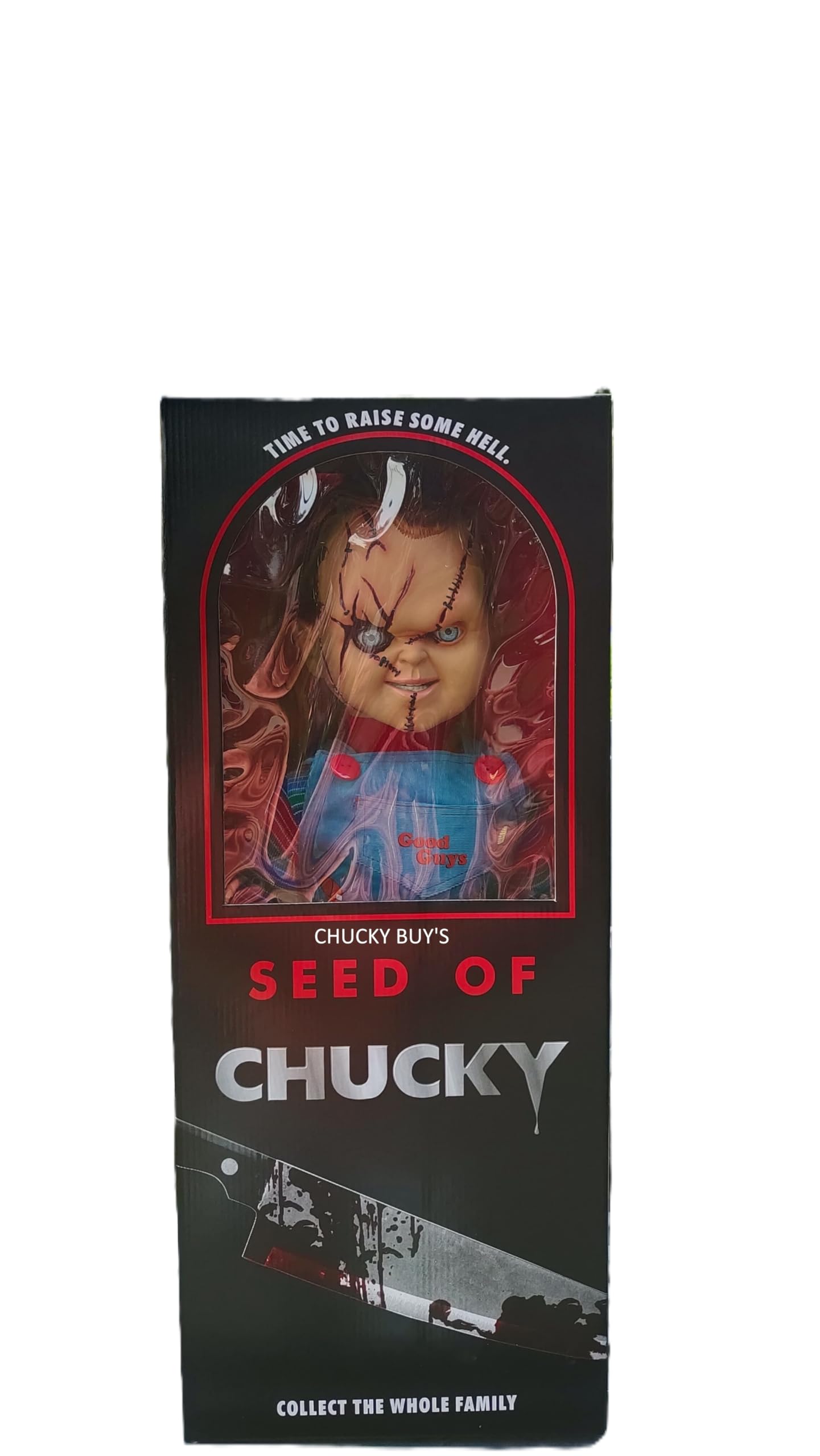 chuy toys Muñeco de Vinilo Articulado Chucky Cicatrizado con Caja Negra ...